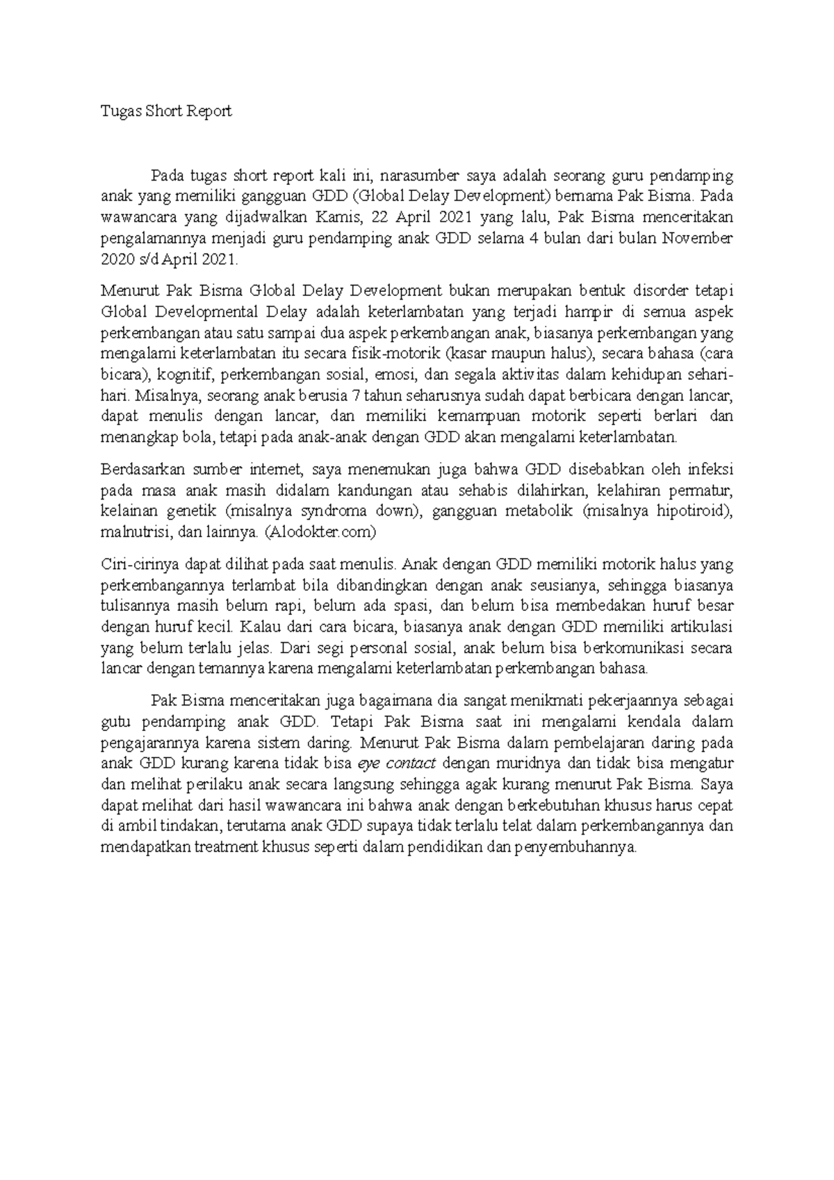 Tugas I Masalah dan Kebijakan Pembangunan - Tugas Short Report Pada ...