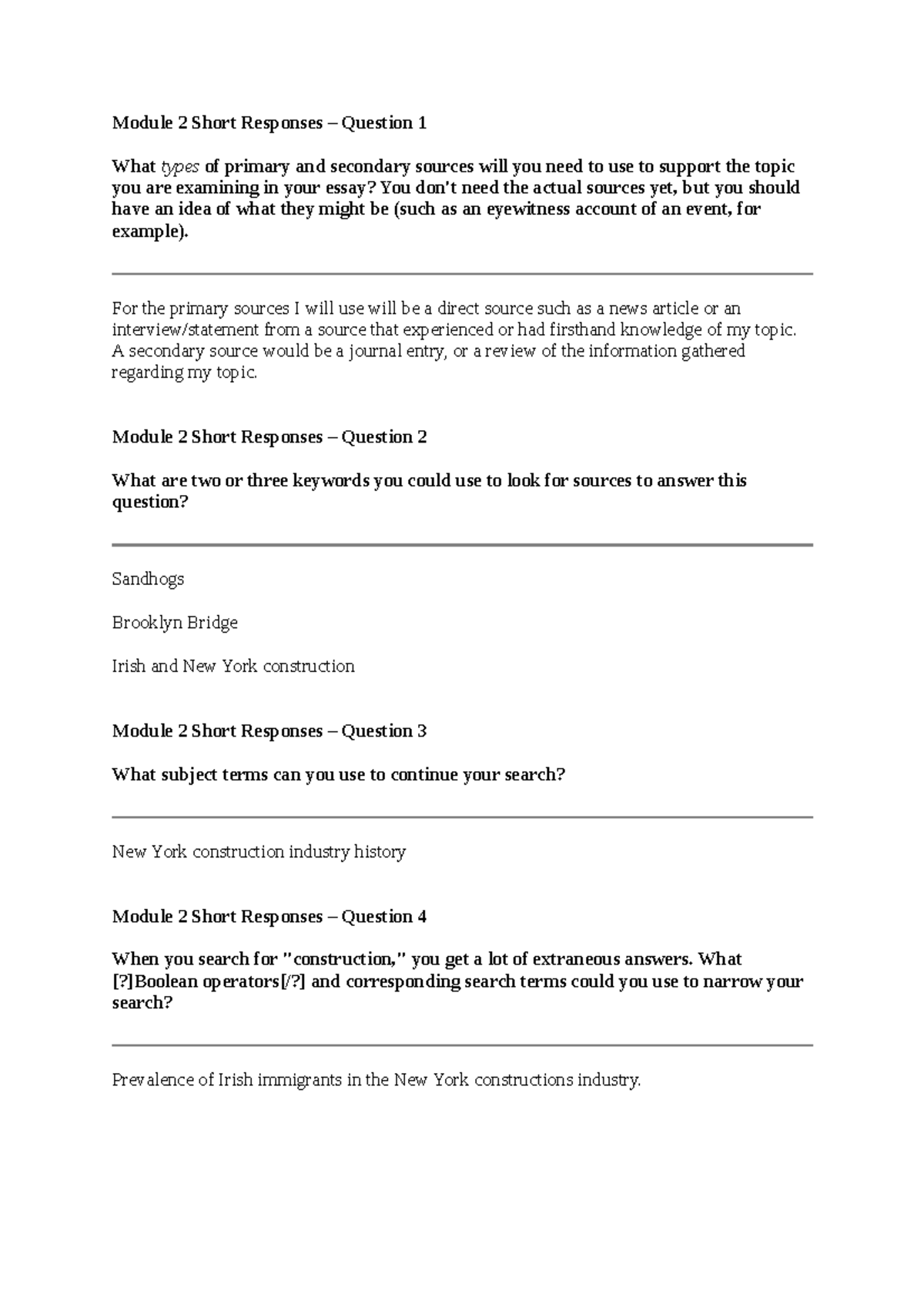 2-2 Module Two Short Responses - Grade A - Module 2 Short Responses ...