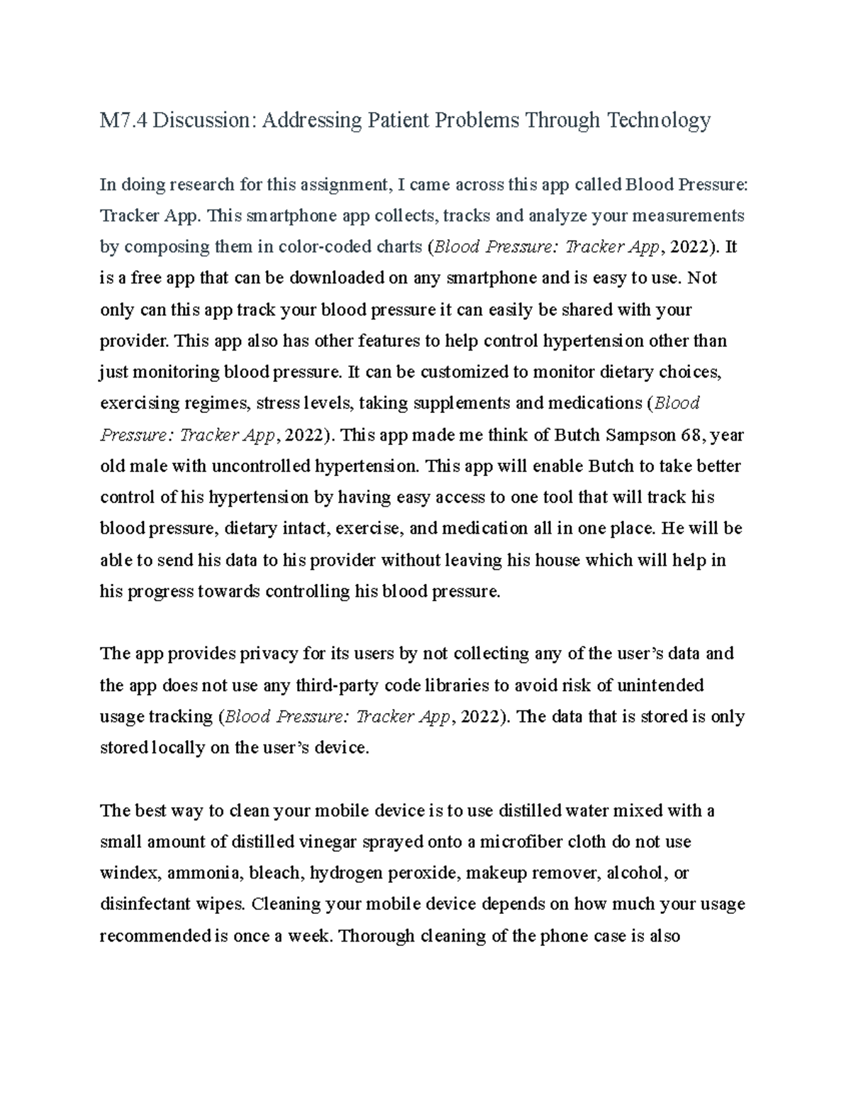 M6 - NONE - M7 Discussion: Addressing Patient Problems Through ...