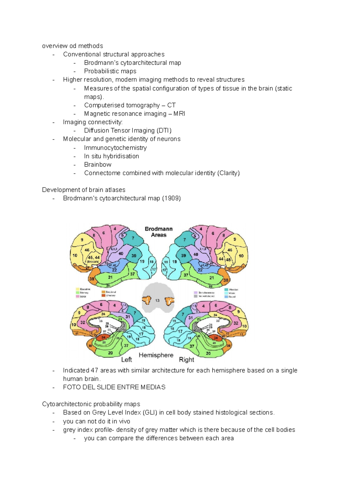 Lecture 5- how can we study the structure in the brain - overview od ...