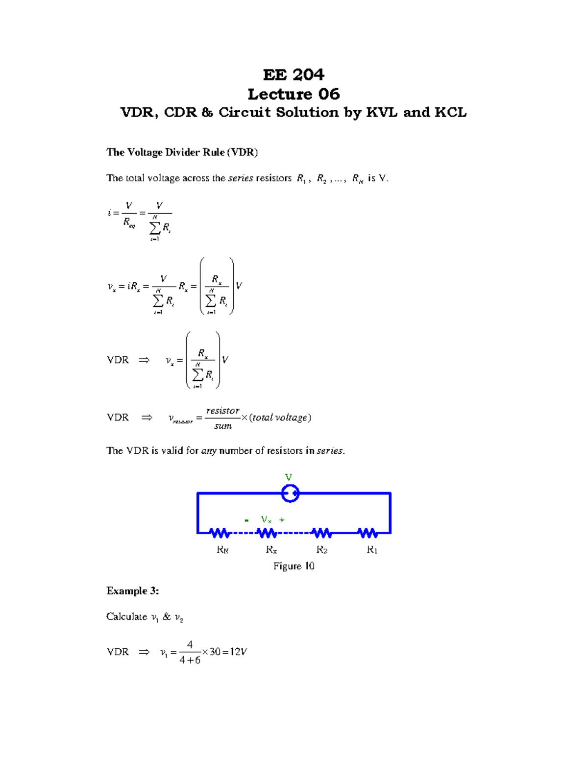 EE204 Lecture Notes Lecture 06 - EE 204 Lecture 06 VDR, CDR & Circuit ... EE204 Lecture Notes Lecture 06 - EE 204 Lecture 06 VDR, CDR & Circuit ...