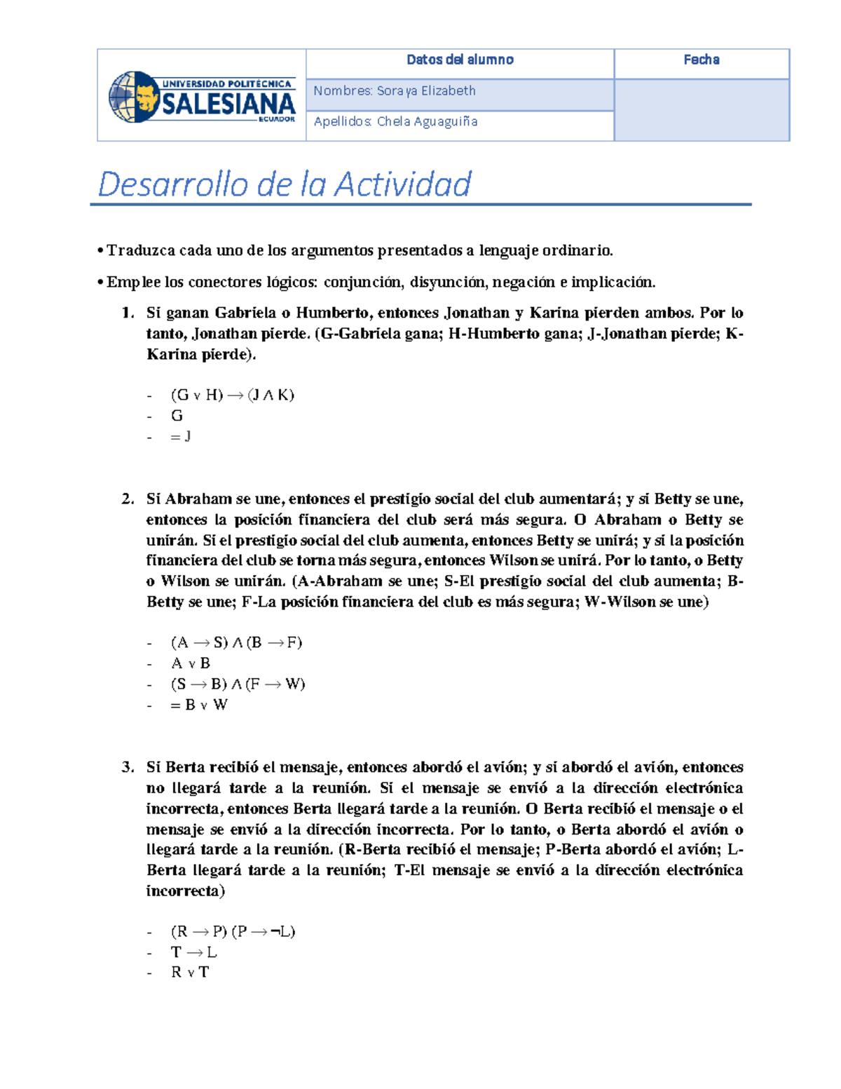 Chela Soraya Pens Crít U1 T2 - Datos del alumno Fecha Nombres: Soraya ...