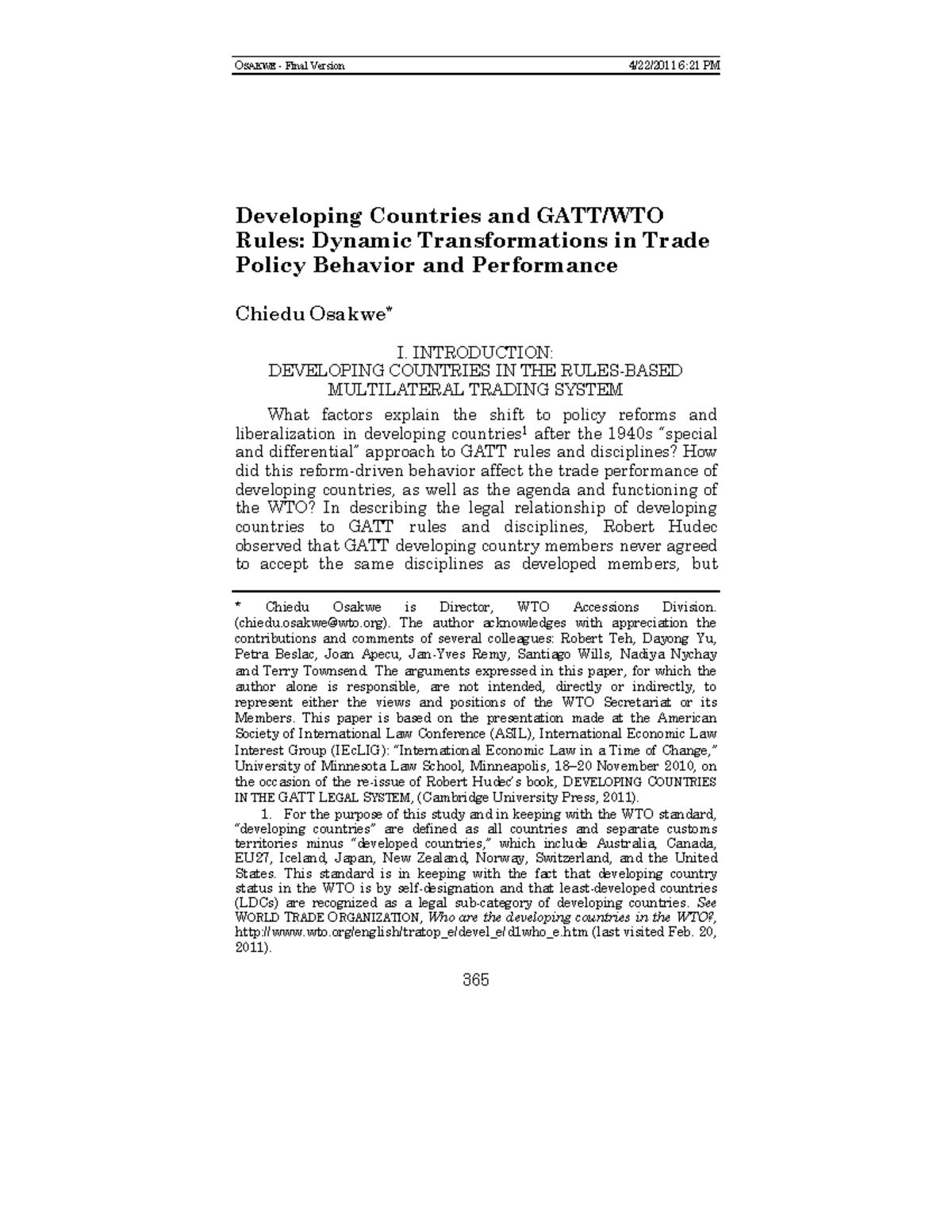 Osakwe-Final-Version - 365 Developing Countries and GATT/WTO Rules ...