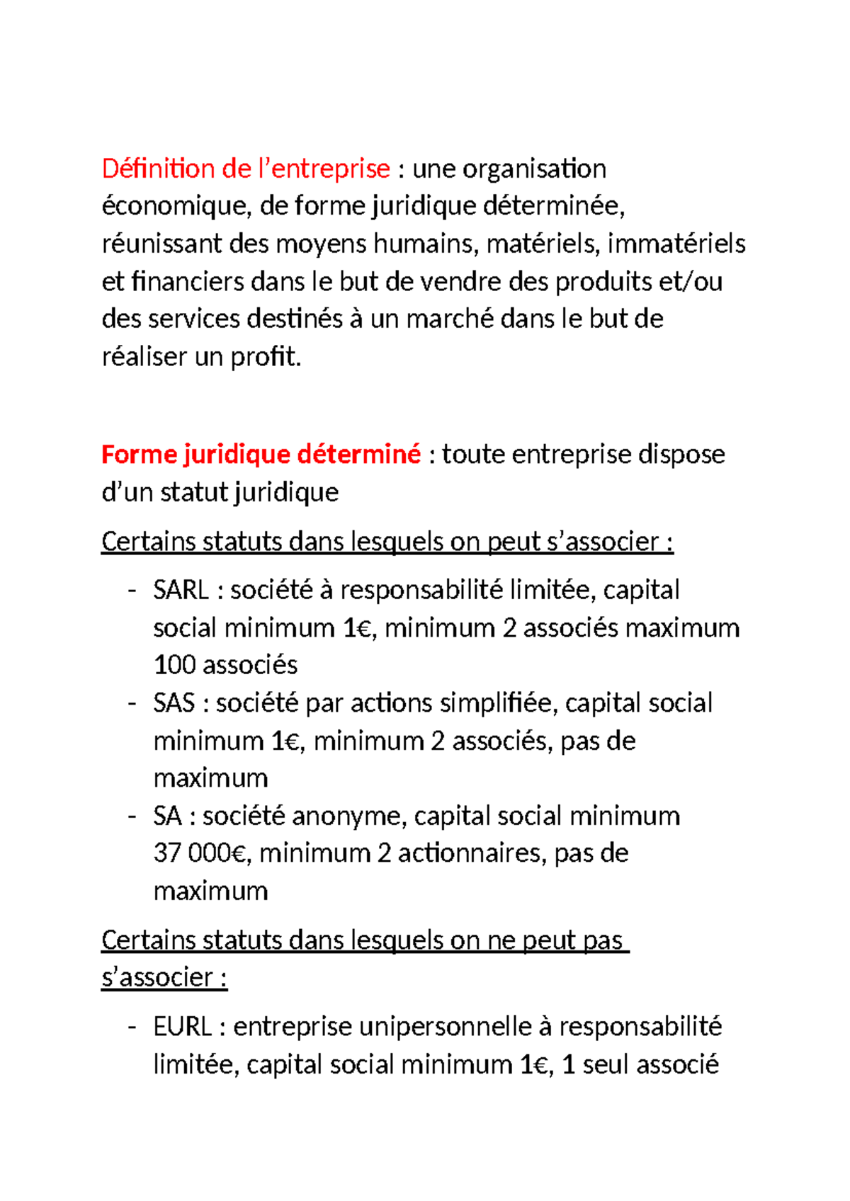 cours final grandes fonctions des entreprises - Définition de l ...