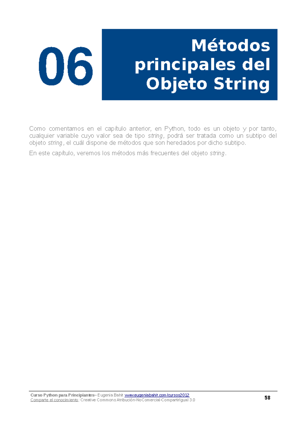 P Ythoncadenas - Examen - Métodos principales del Objeto String Como ...