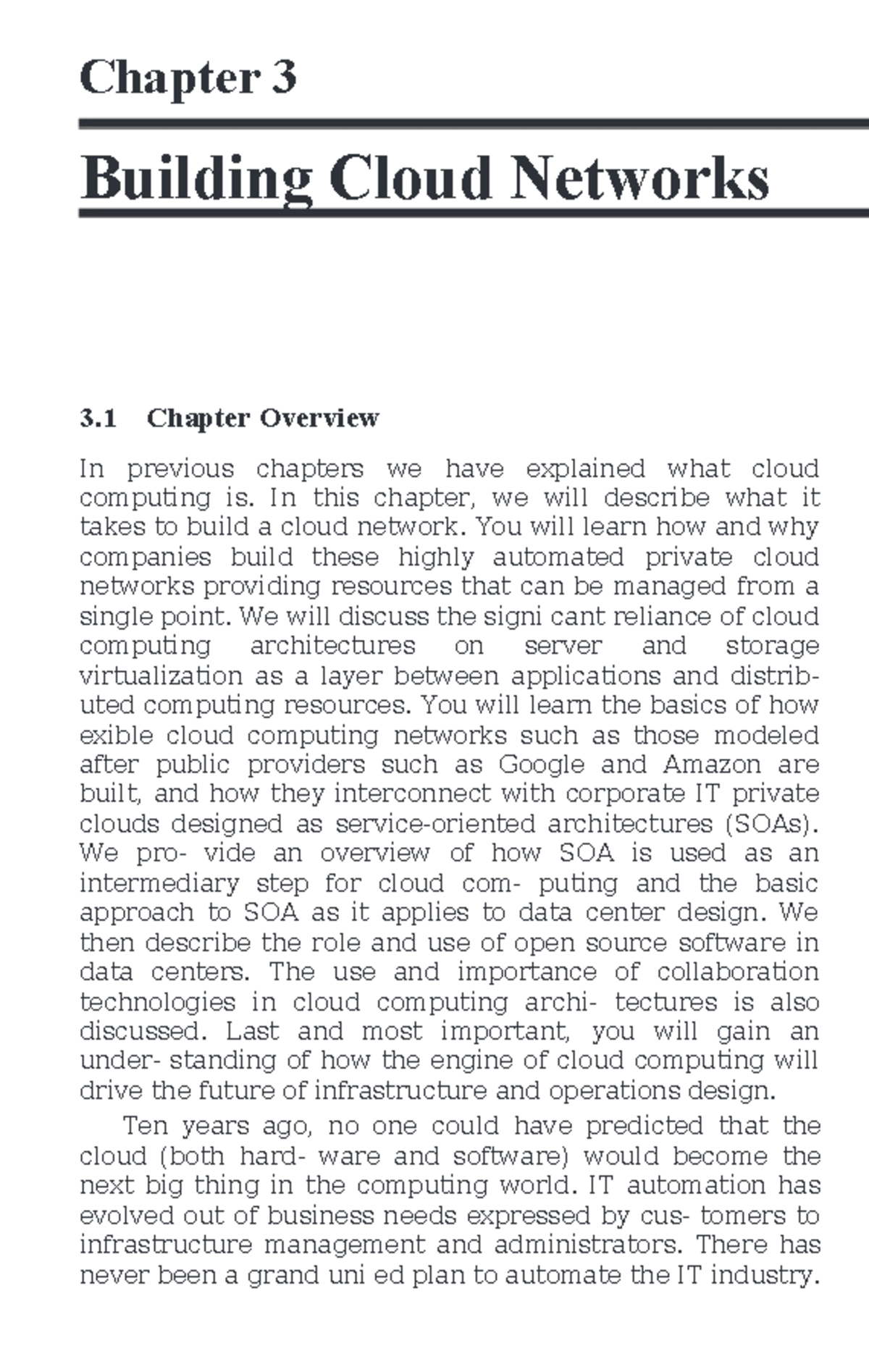 Chapter 3 - Building Cloud Networks. - Chapter 3 Building Cloud Networks 3 Chapter Overview In ...