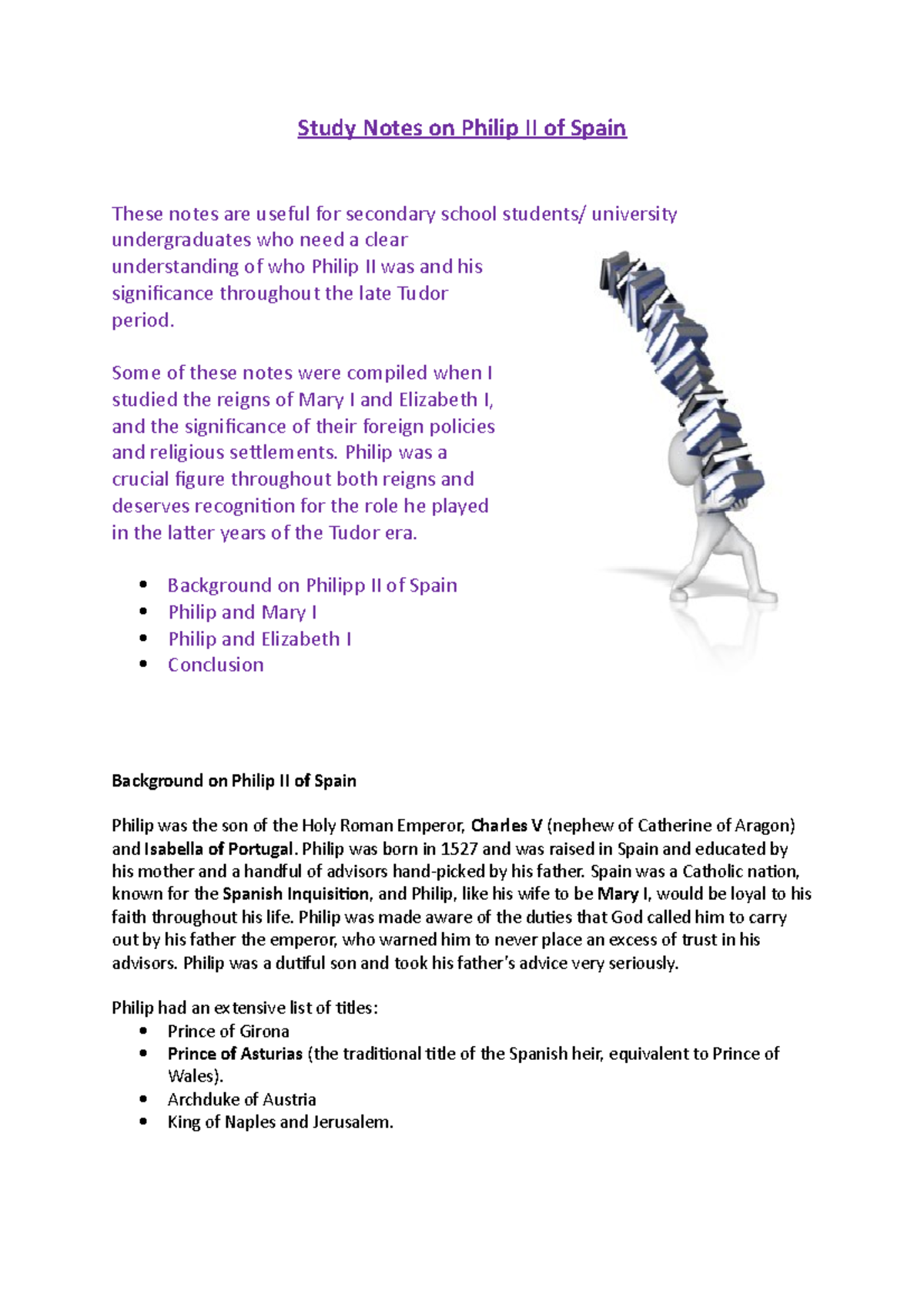 Philip-ii-spain - Philip-ii-spain - Study Notes on Philip II of Spain ...