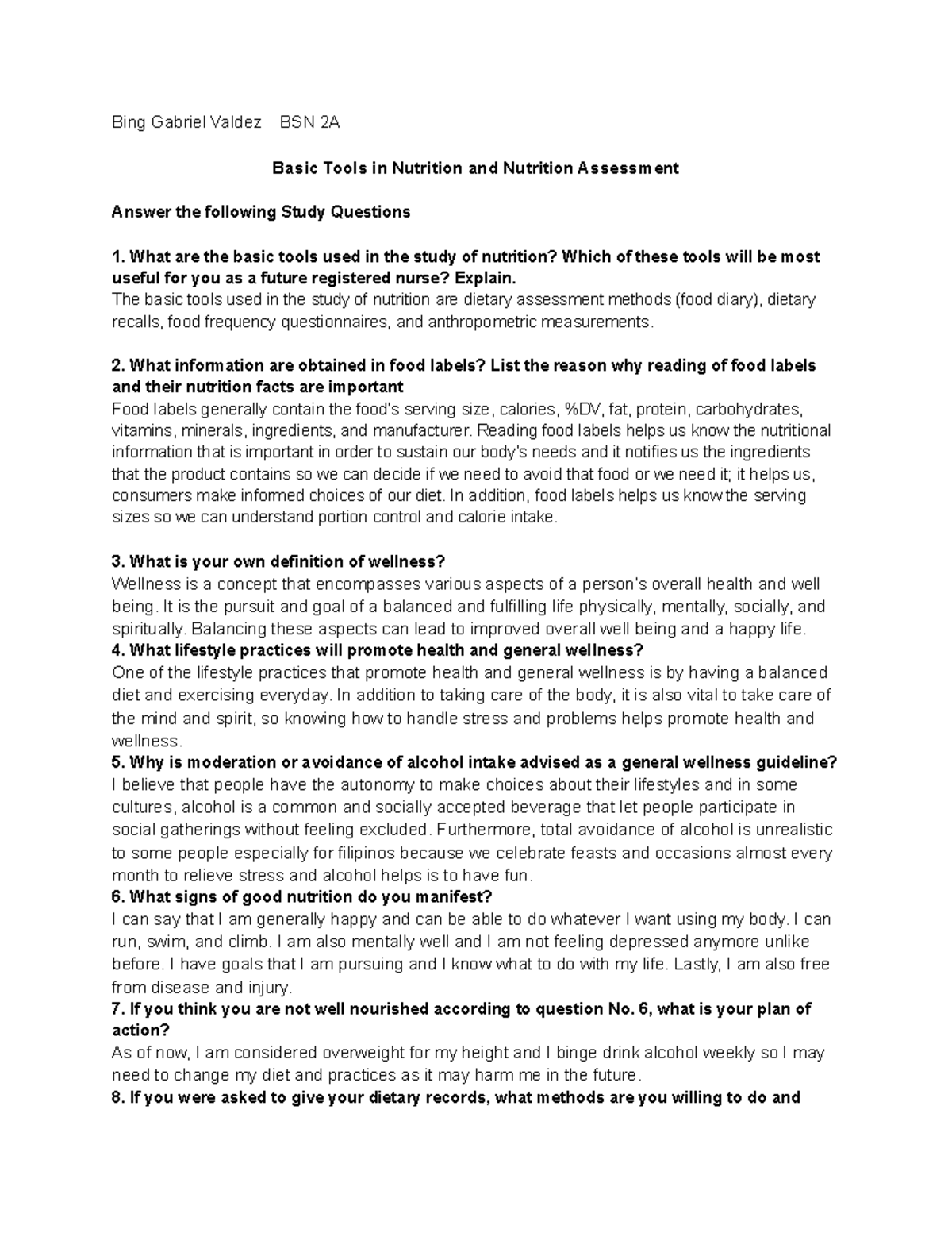 Basic Tools in Nutrition and Nutrition Assessment - The basic tools ...