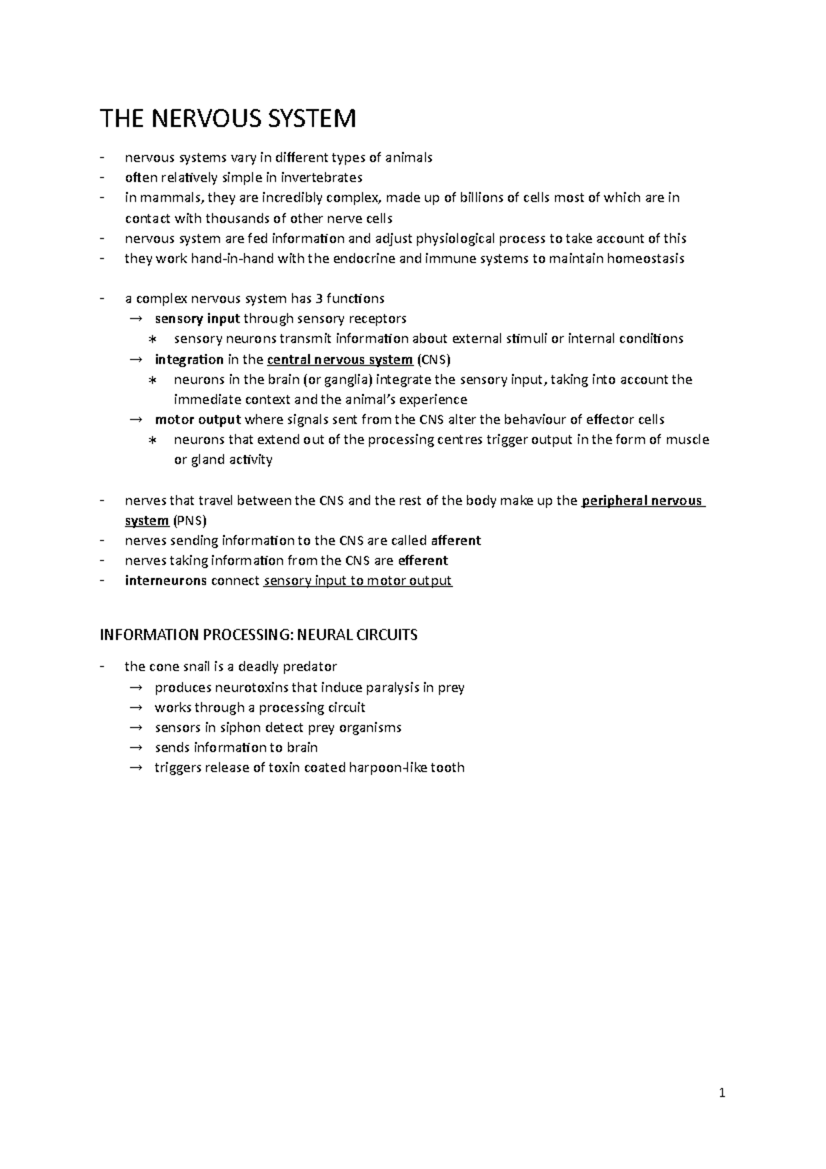 3. Neurology - Lecture notes 3 - Stirling - Studocu