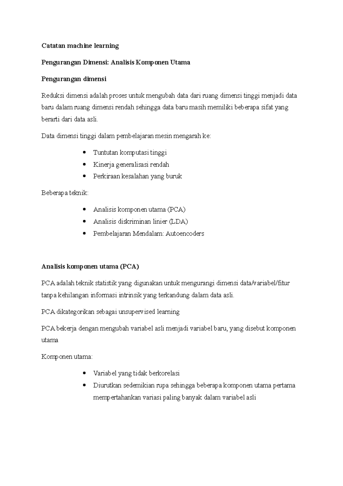 Catatan machine learning Pengurangan Dimensi - Catatan machine learning Pengurangan Dimensi ...