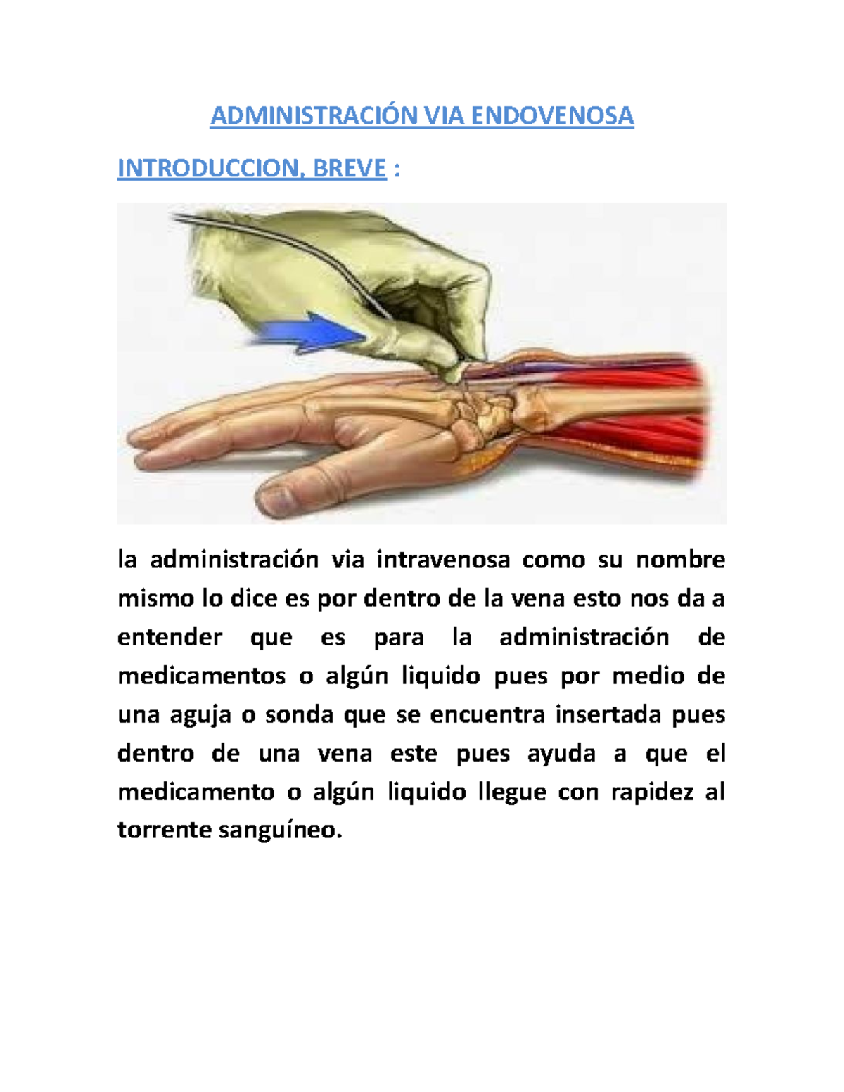 Administración VIA Endovenosawilmer - ADMINISTRACIÓN VIA ENDOVENOSA ...