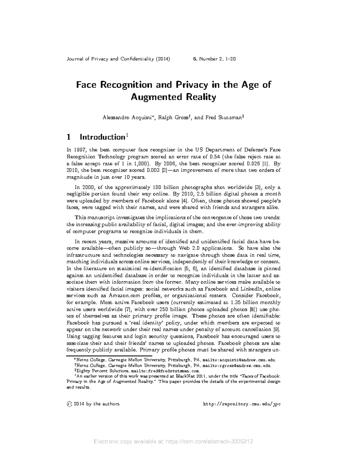 SSRN-id3305312 - example literature for review - Journal of Privacy and ...