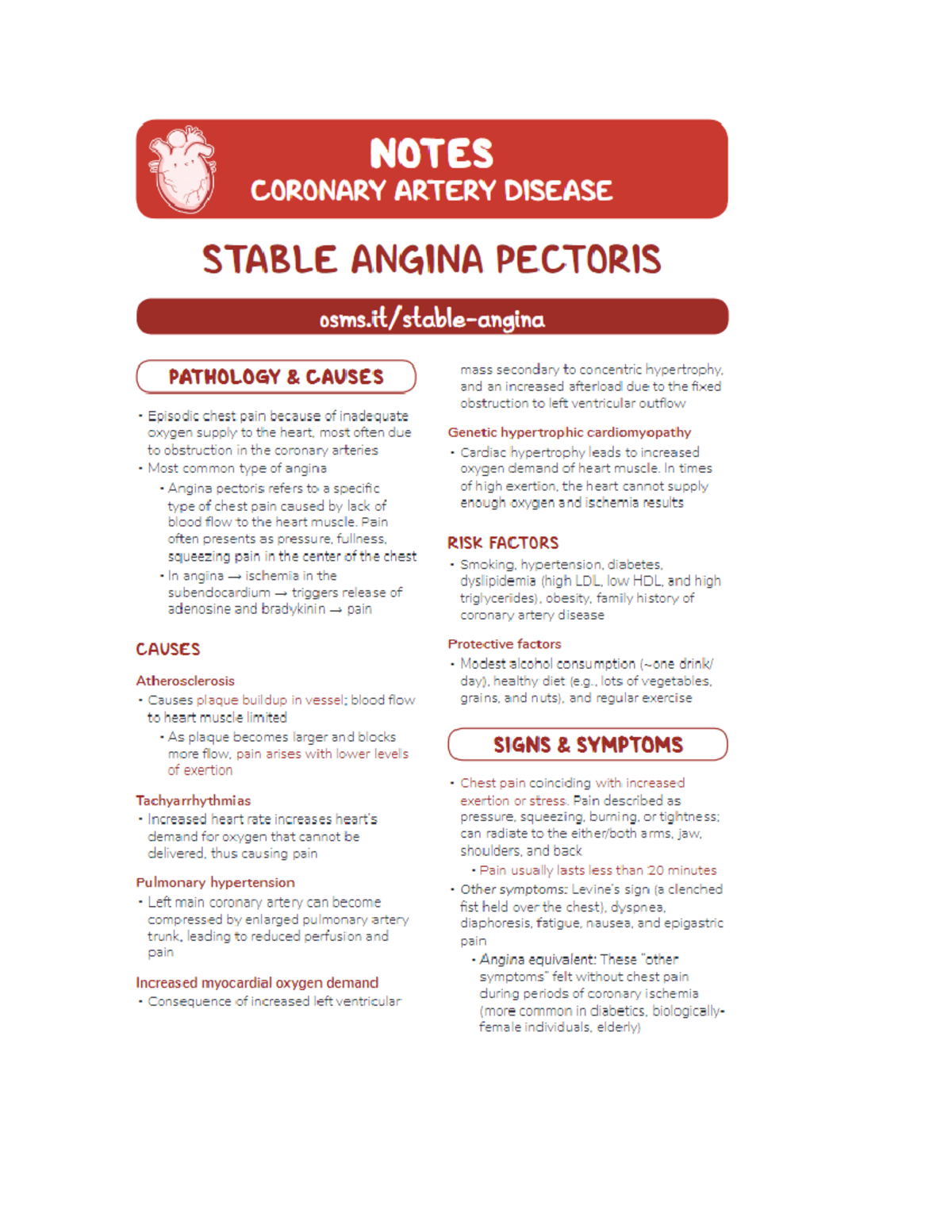 Osmosis Stable Angina - notes - NUR 3125 - Studocu