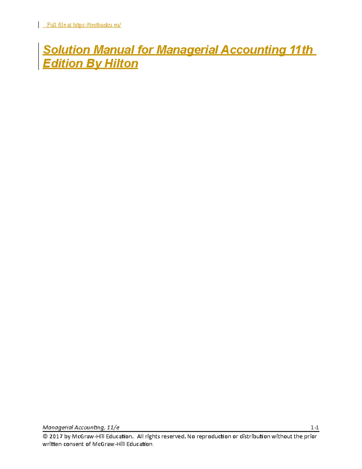 Managerial Accountin - All rights reserved. No reproduction or ...