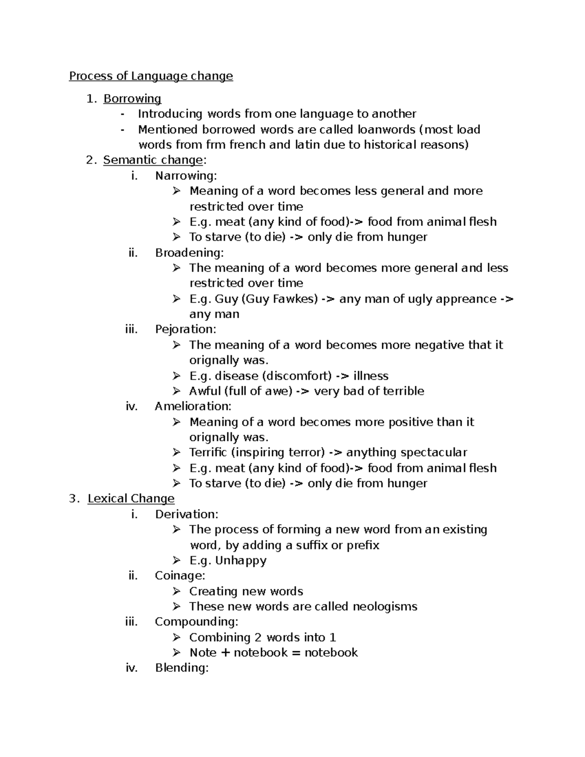 Process of language Change - Process of Language change 1. Borrowing ...