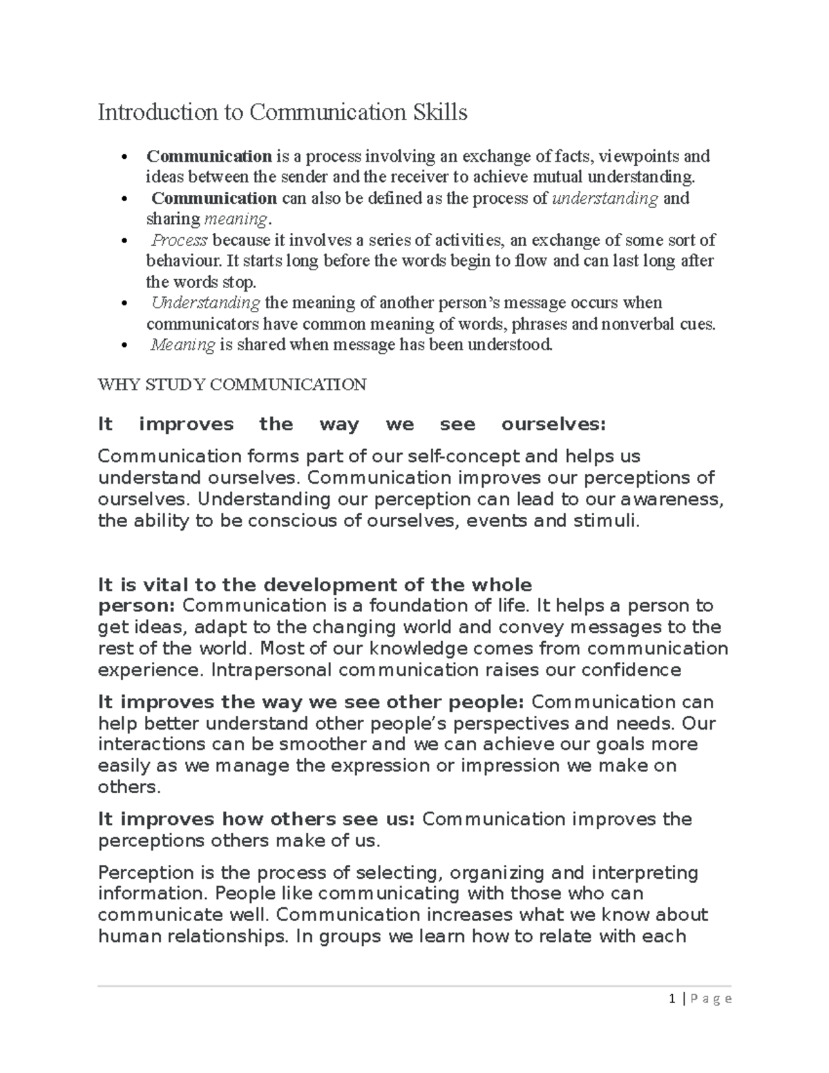 Communication skills - Introduction to Communication Skills ...