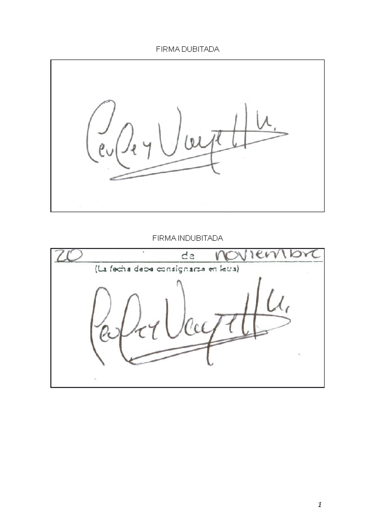 Practica 2 - FIRMA DUBITADA FIRMA INDUBITADA 1 Cuestiones: 1 ...