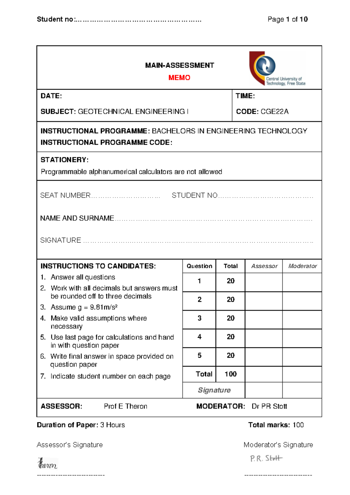 2019 CGE22A ME Memo - Gives a clear explanations on how to do the PSD ...