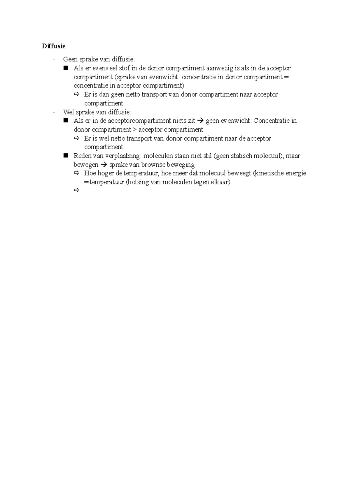 Diffusie - KKDKDK - Diffusie Geen sprake van diffusie: Als er evenveel ...