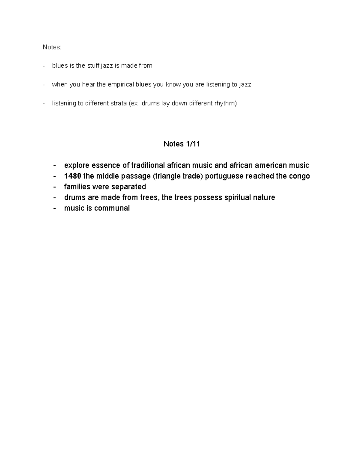 History of jazz notes - Notes: blues is the stuff jazz is made from ...