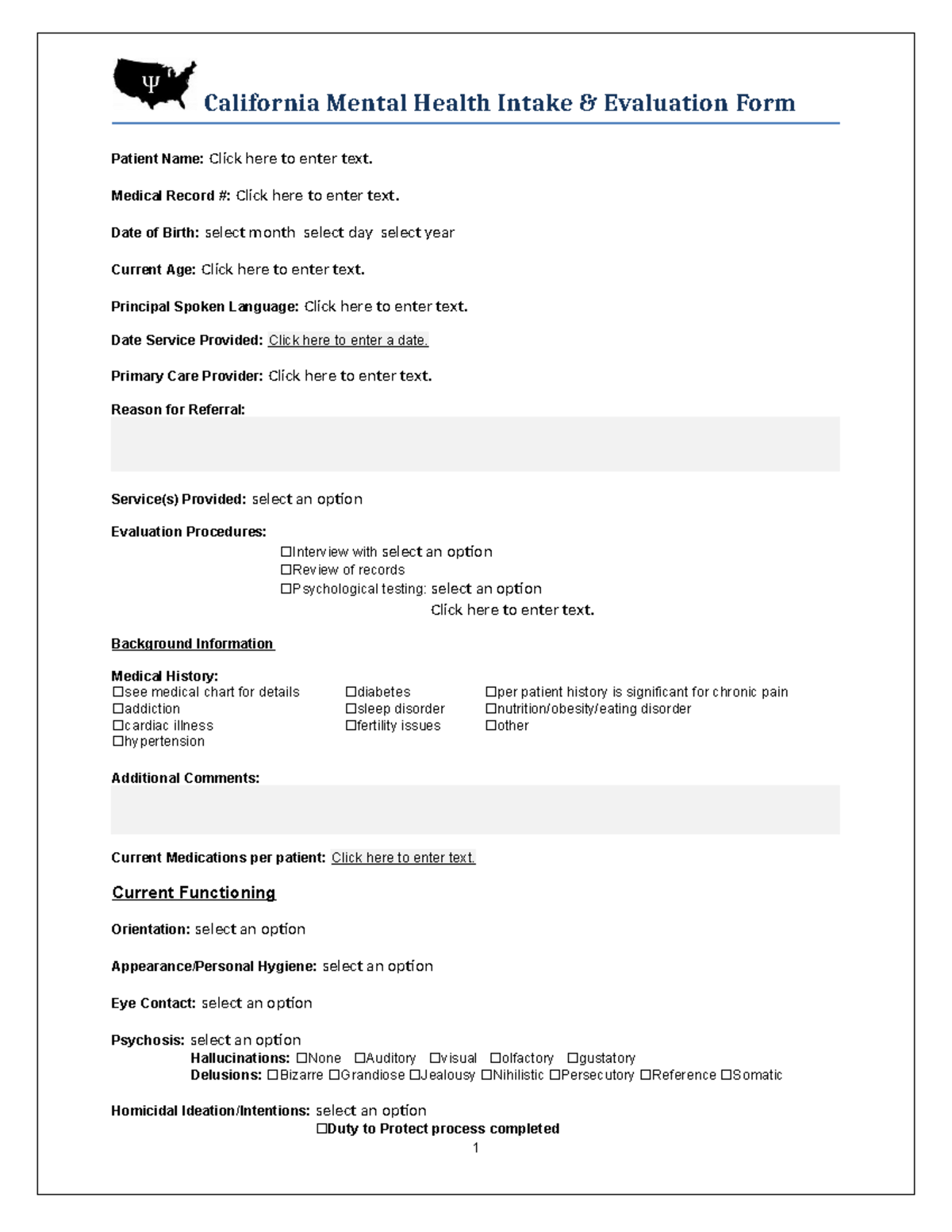California-intake-form - California Mental Health Intake & Evaluation ...