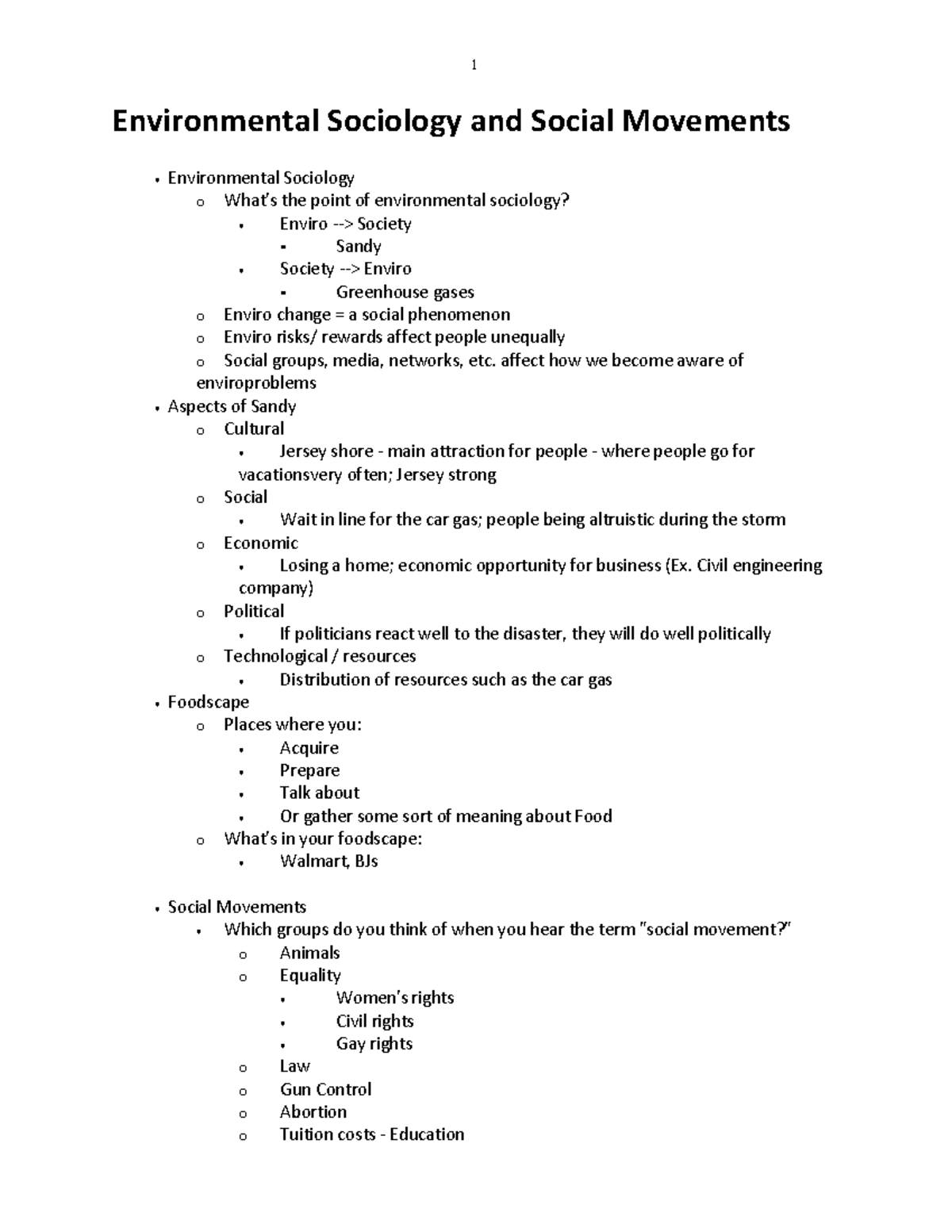 Environmental Sociology and Social Movements - affect how we become ...