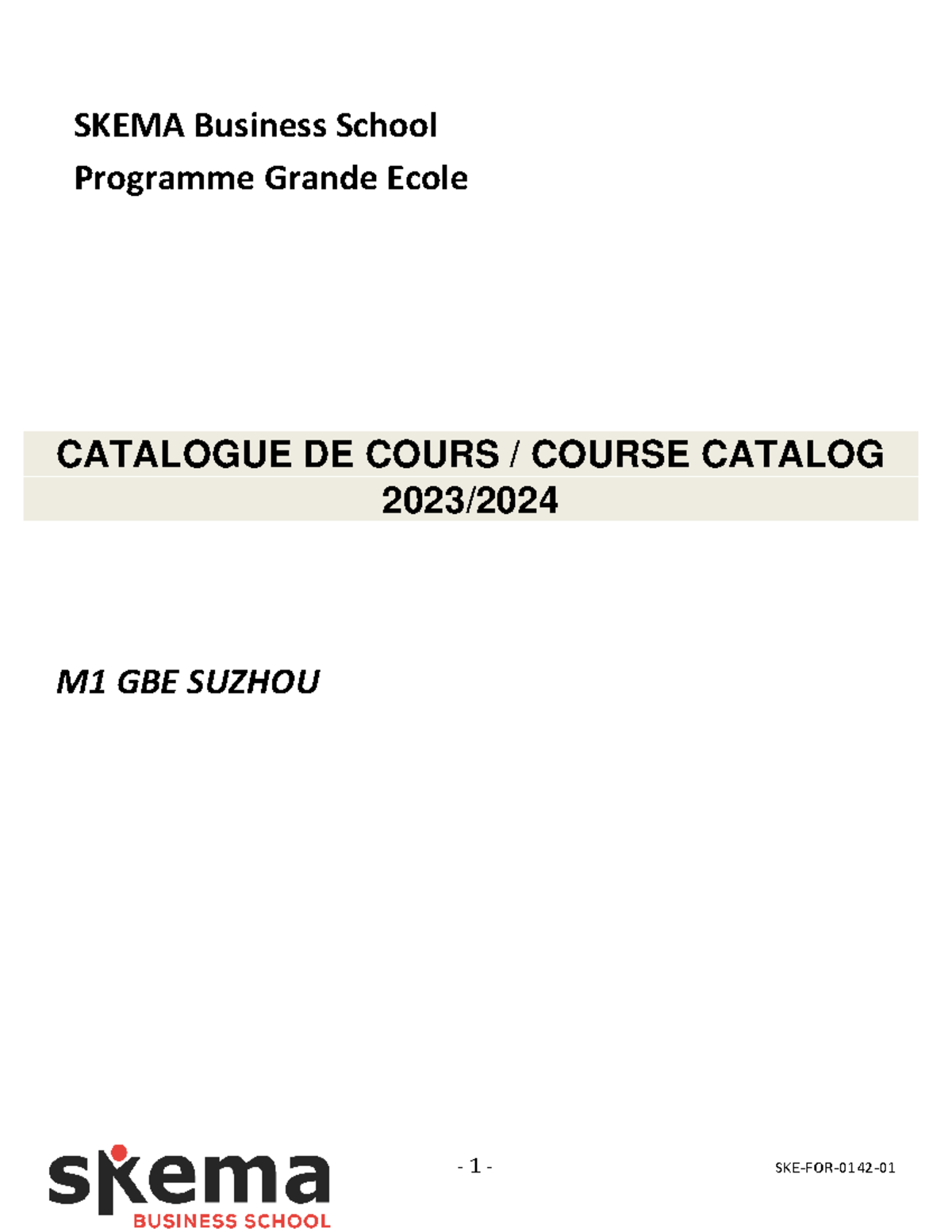 Catalogue M1 GBE Suzhou - M1 GBE SUZHOU CATALOGUE DE COURS / COURSE CATALOG 2023/ SKEMA Business ...