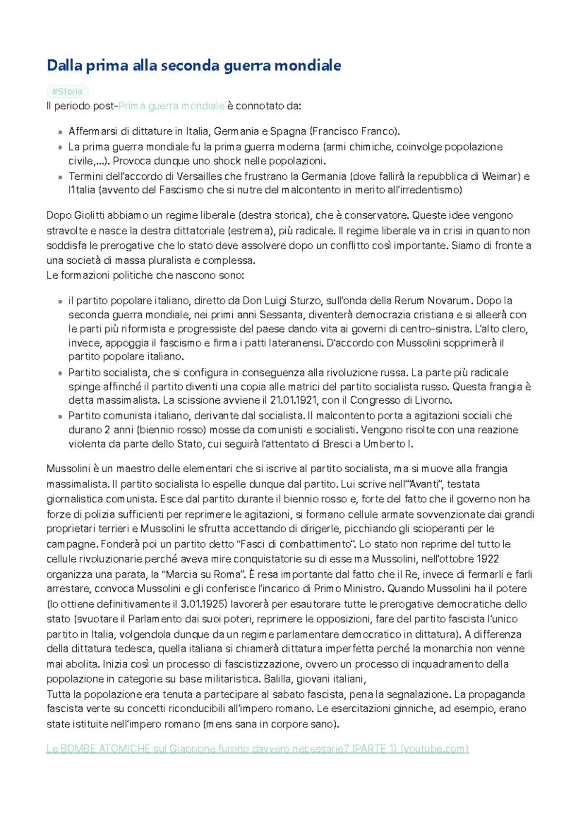 Dalla prima alla seconda guerra mondiale - #Storia Il periodo post ...