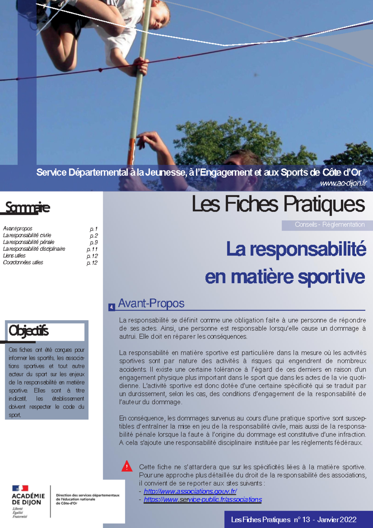 La responsabilit en mati re sportive 28124 - La responsabilité se ...