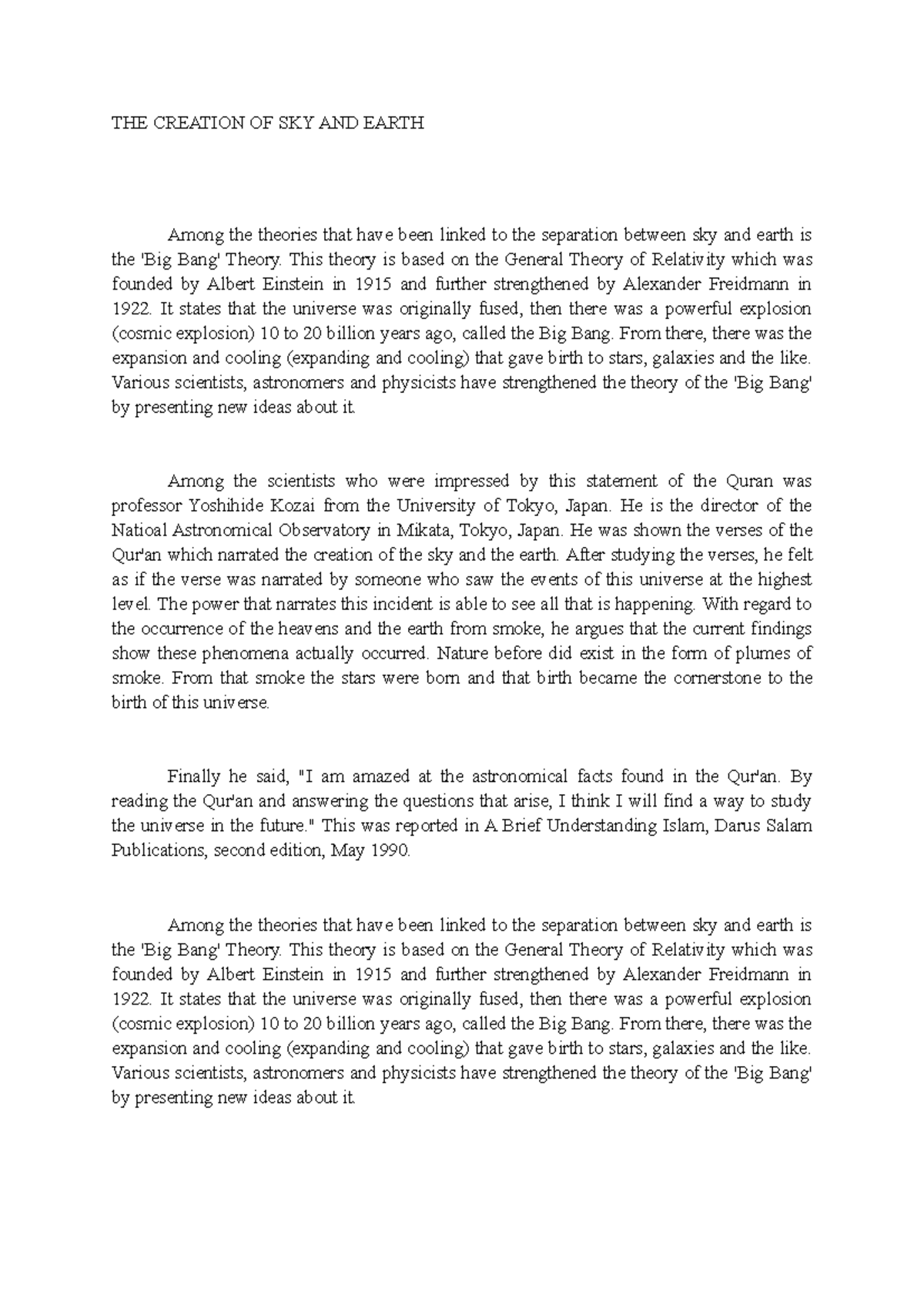 THE Creation OF SKY AND Earth - THE CREATION OF SKY AND EARTH Among the ...