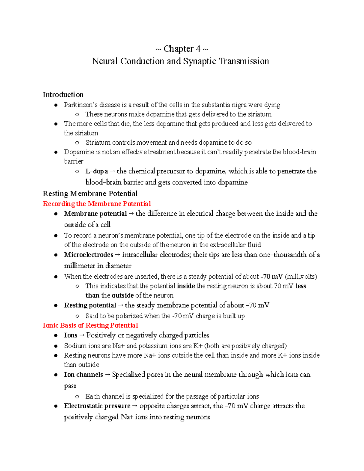 PS 235 - Ch. 4 - Anatomy and structure of neurons, neurotransmitters - ~ Chapter 4 ~ Neural ...