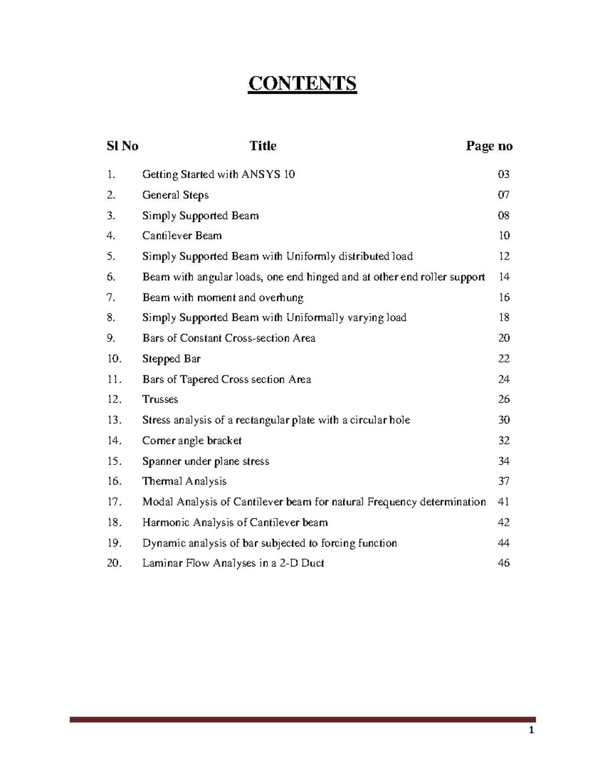 Ansys-lab-manual - Handwritten notes - CONTENTS Getting Started with ...