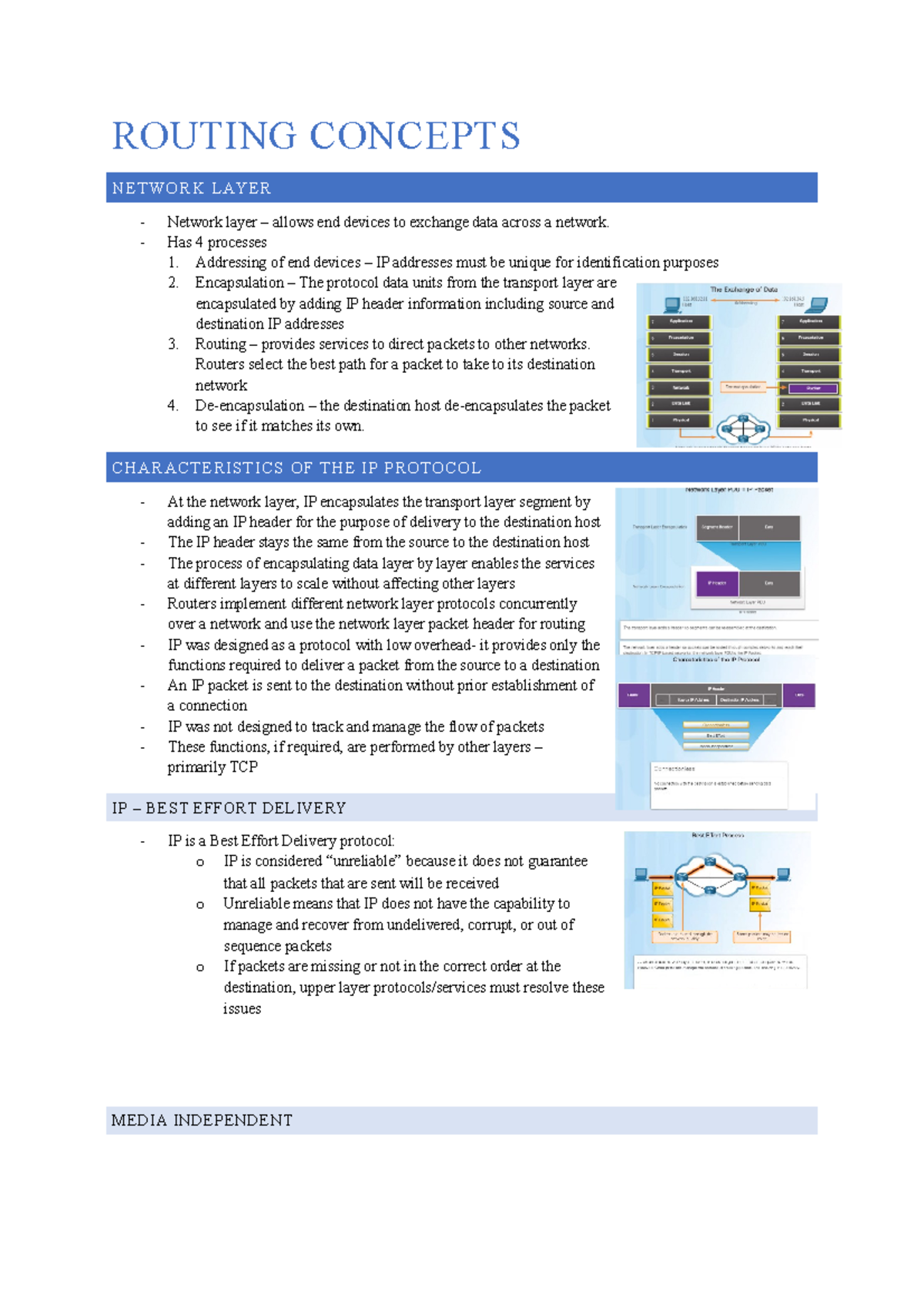 3. Routing Concepts week 3 - ROUTING CONCEPTS NETWORK LAYER Network ...