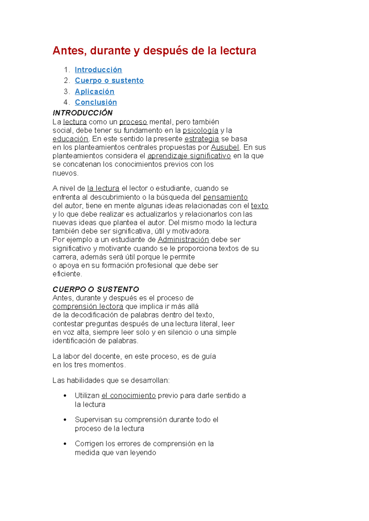 Antes-durante -despues de lectura - Antes, durante y después de la ...