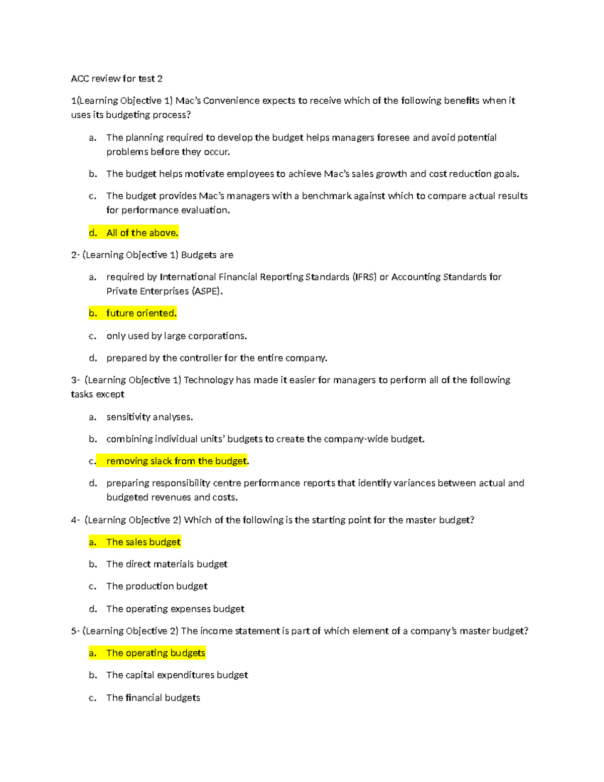 ACC review for test 2 - Keywords for Accounting for test 2 - ACC review ...