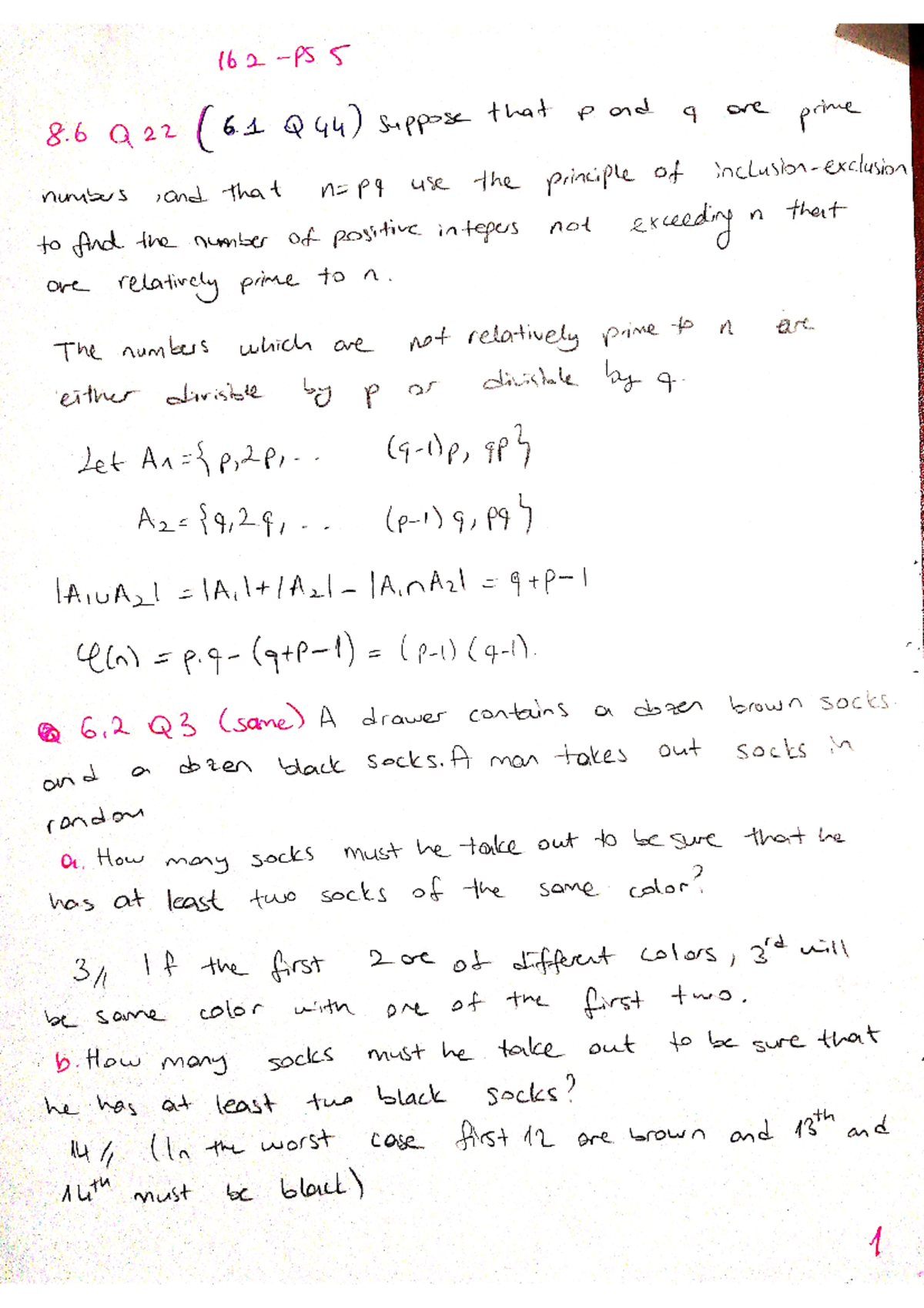 Ps5 - Selected Exercises and solutions from the book - (69 f . 8 gm. (6 ...