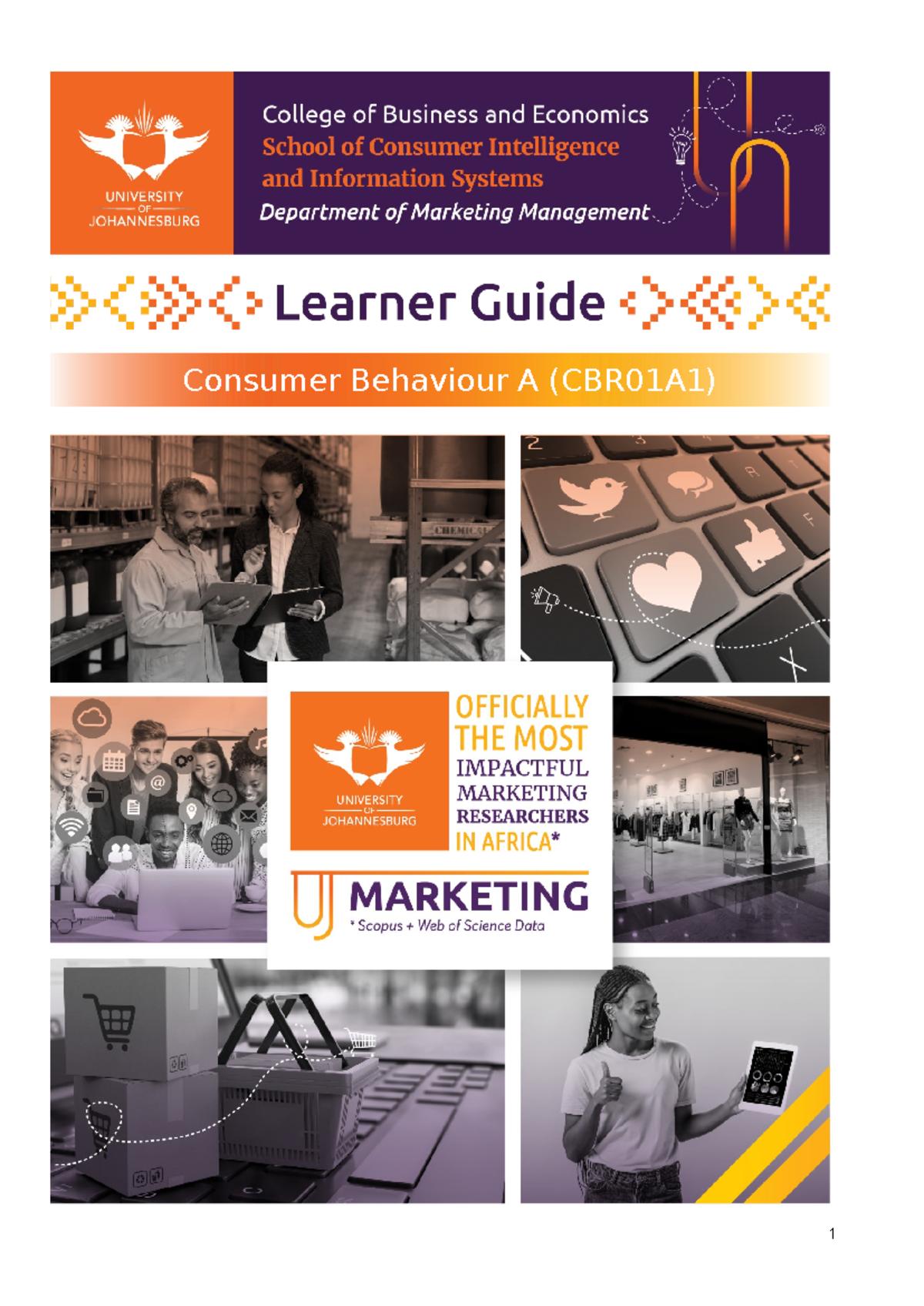 (2024) Learner Guide CBR01A1 - Consumer Behaviour A (CBR01A1) College of Business & Economics ...