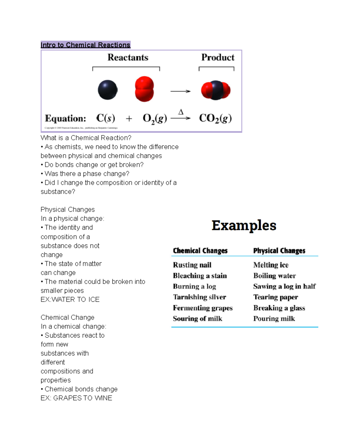 Intro TO Chemical Reactions - Intro to Chemical Reactions What is a ...
