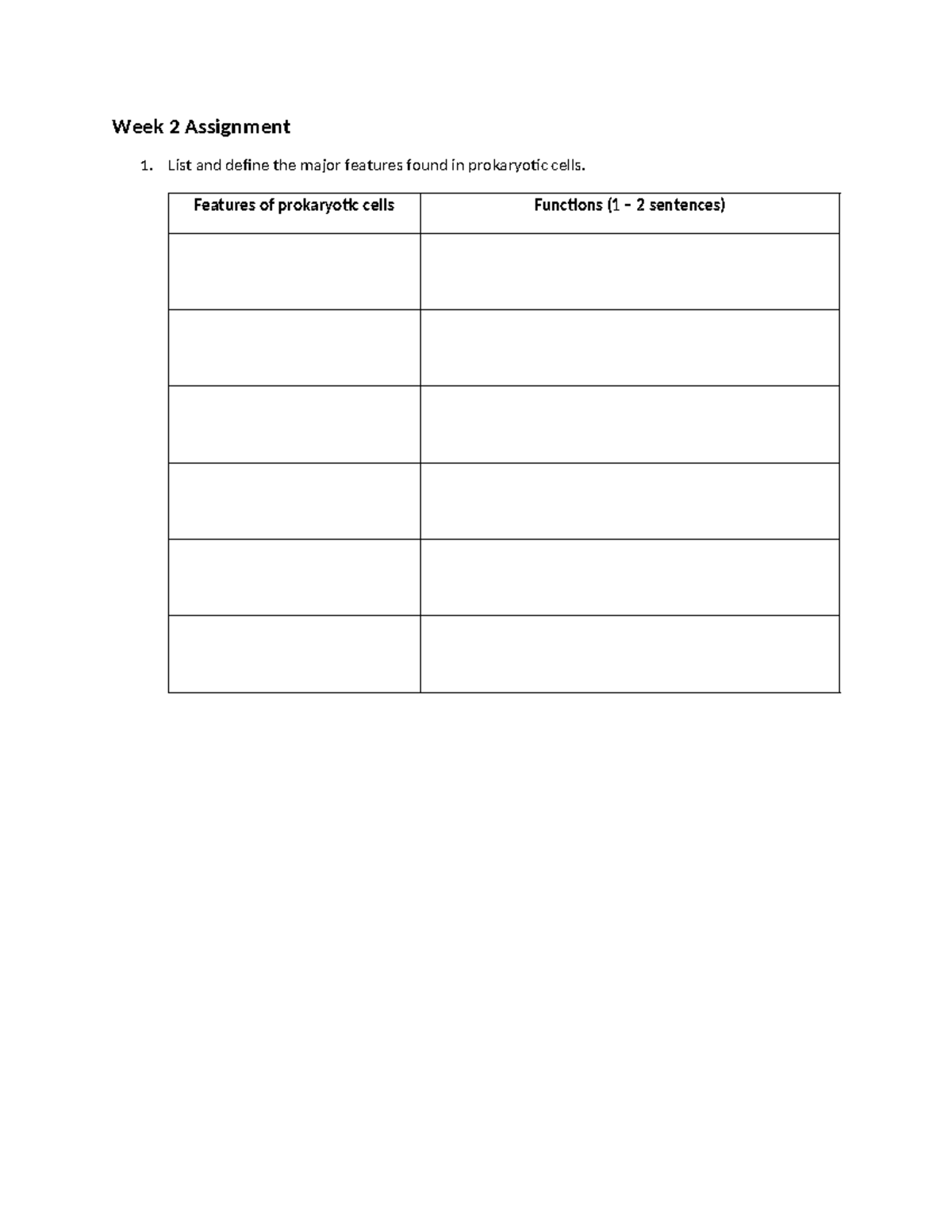 Week 2 Assignment Cells - BIOS-242 - Week 2 Assignment List and define ...