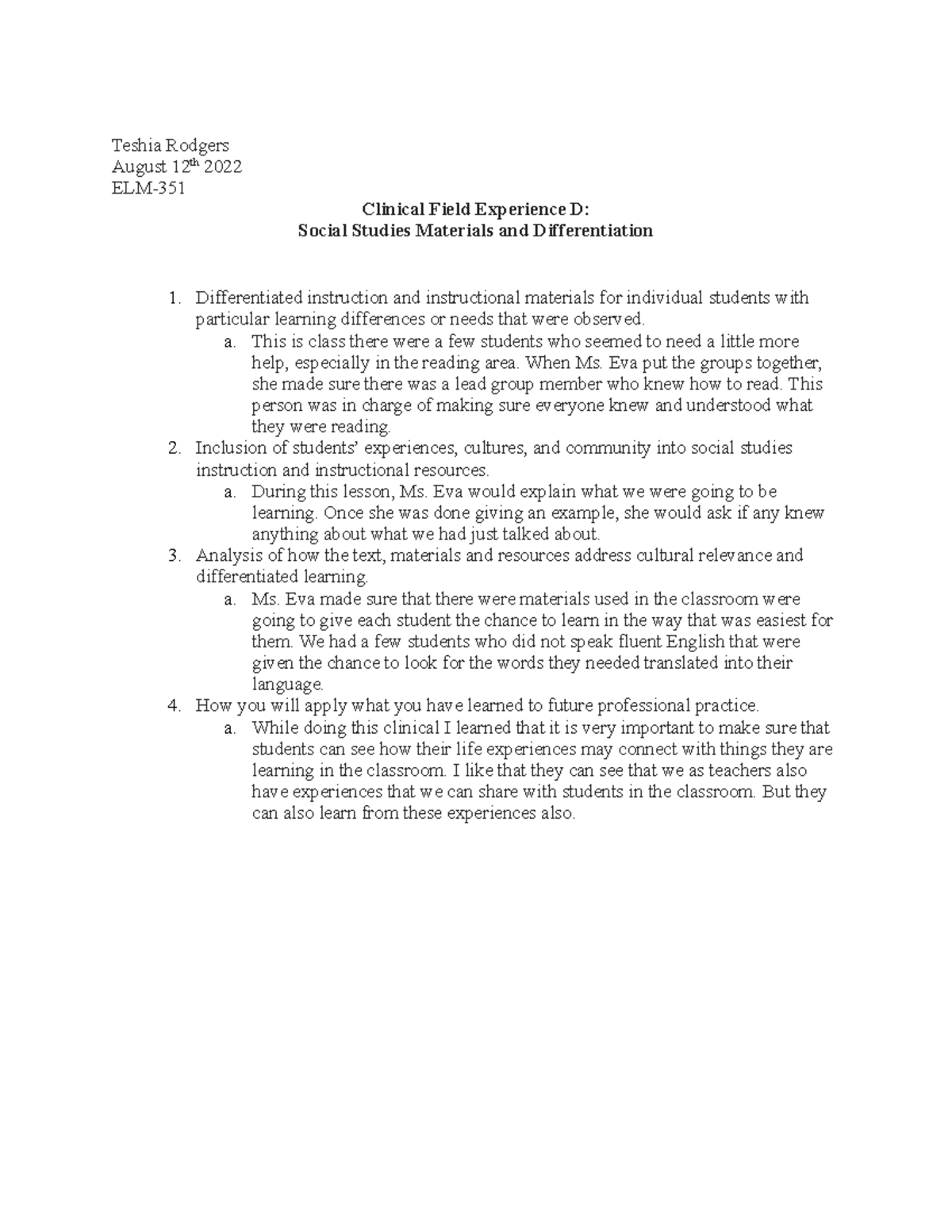 TRodgers- Clinical Field Experience D- Social Studies Materials and ...