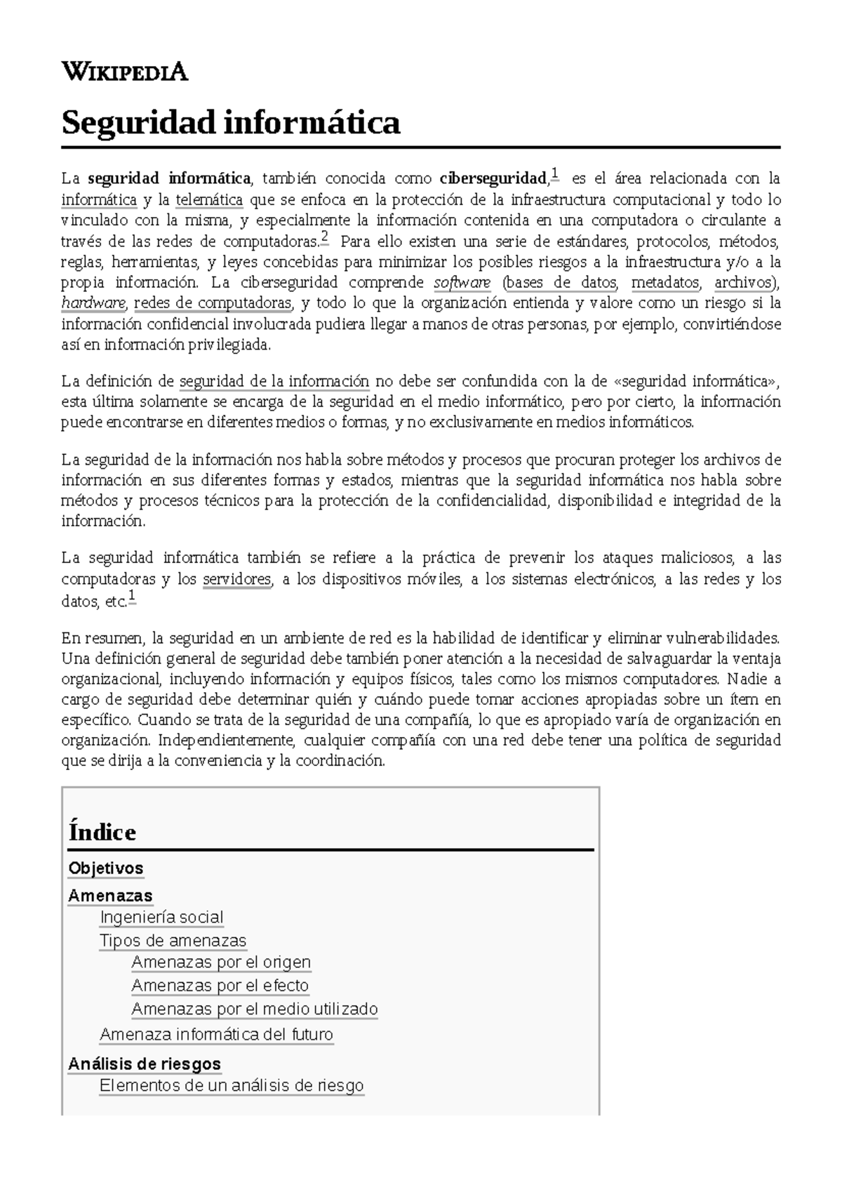 Seguridad informática - 2 Para ello existen una serie de estándares ...