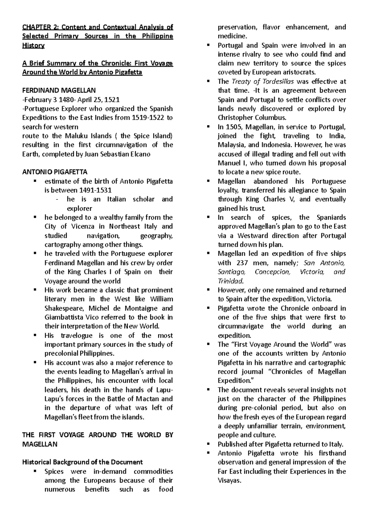 Brief Summary First Voyage - CHAPTER 2: Content and Contextual Analysis ...