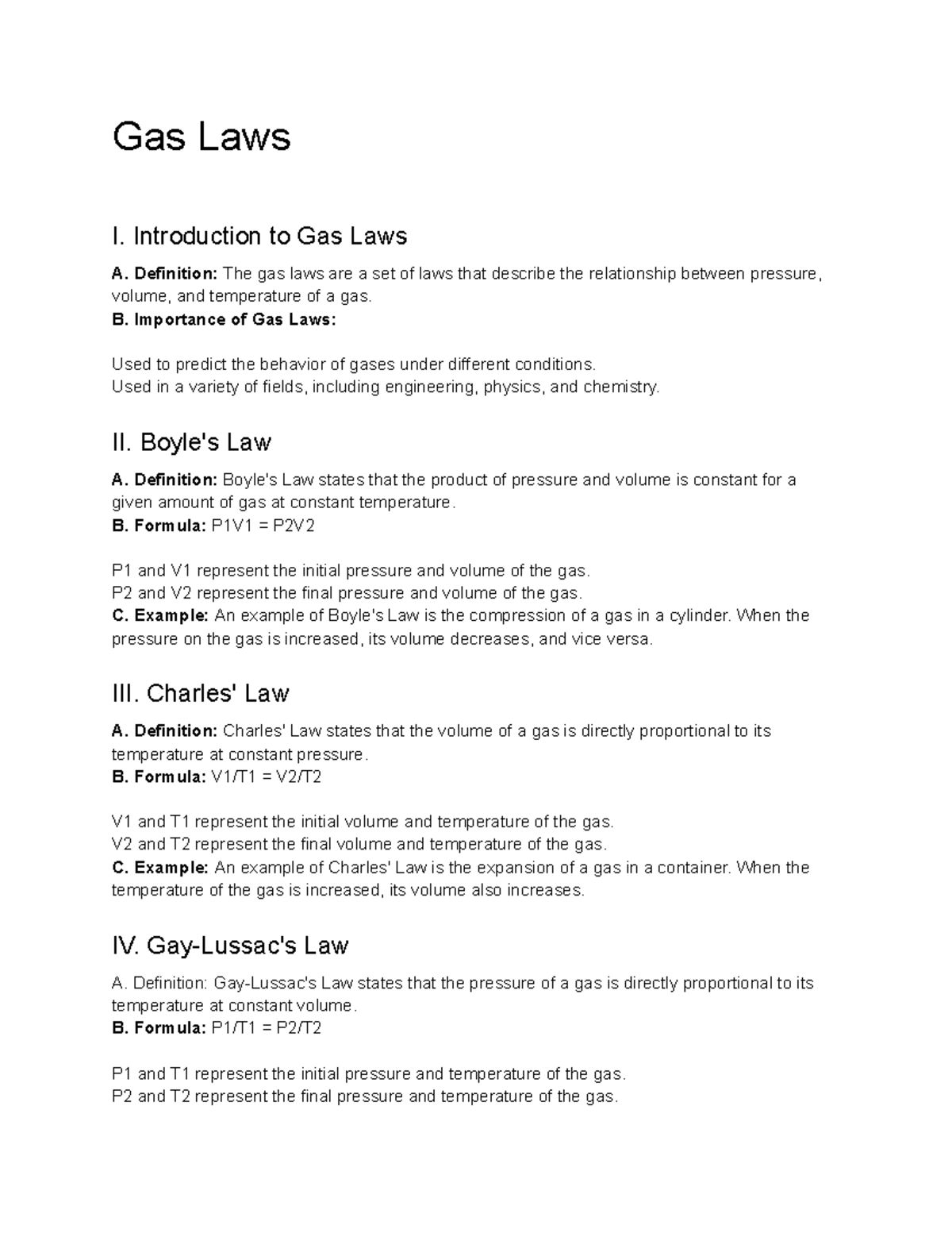 General Chemistry I (CHM-1010) Lecture 18 - Gas Laws - Gas Laws I ...