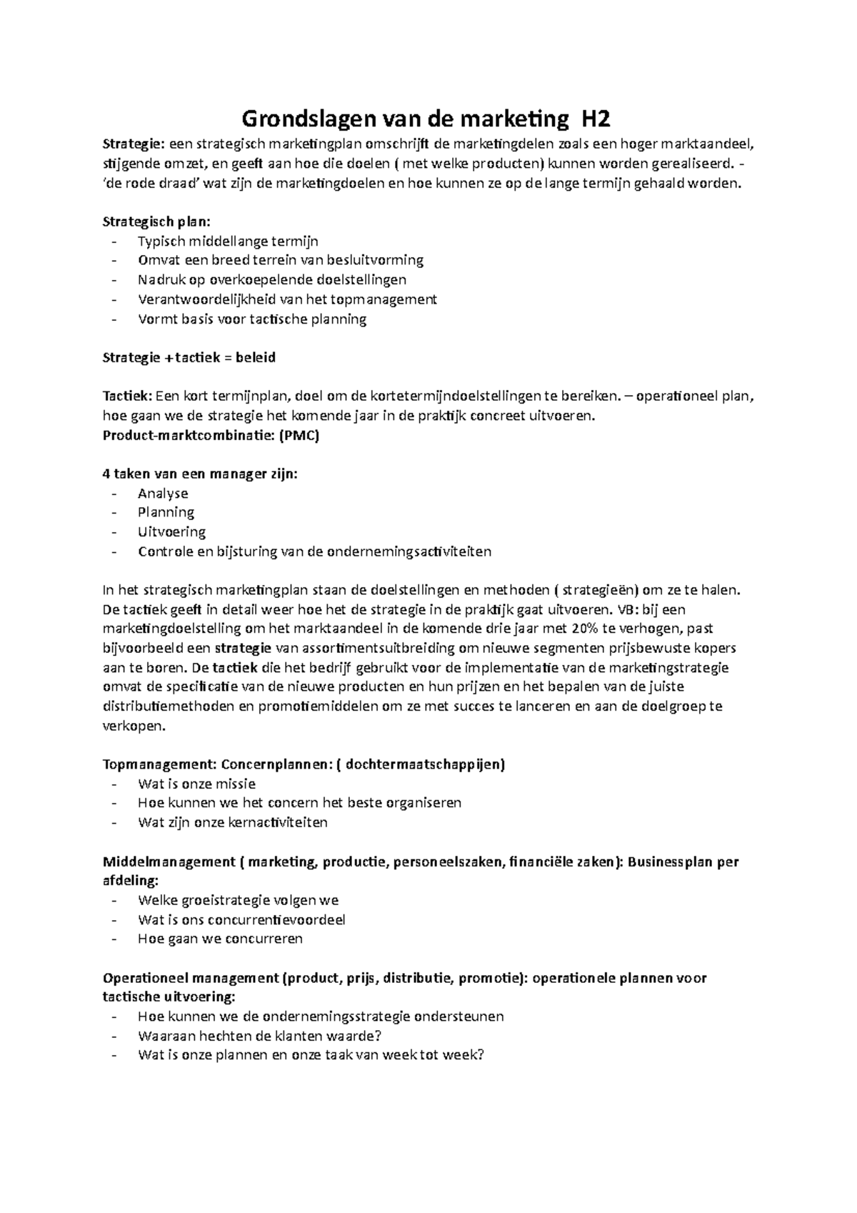 Samenvatting Grondslagen van de Marketing Grondslagen van de marketing ...
