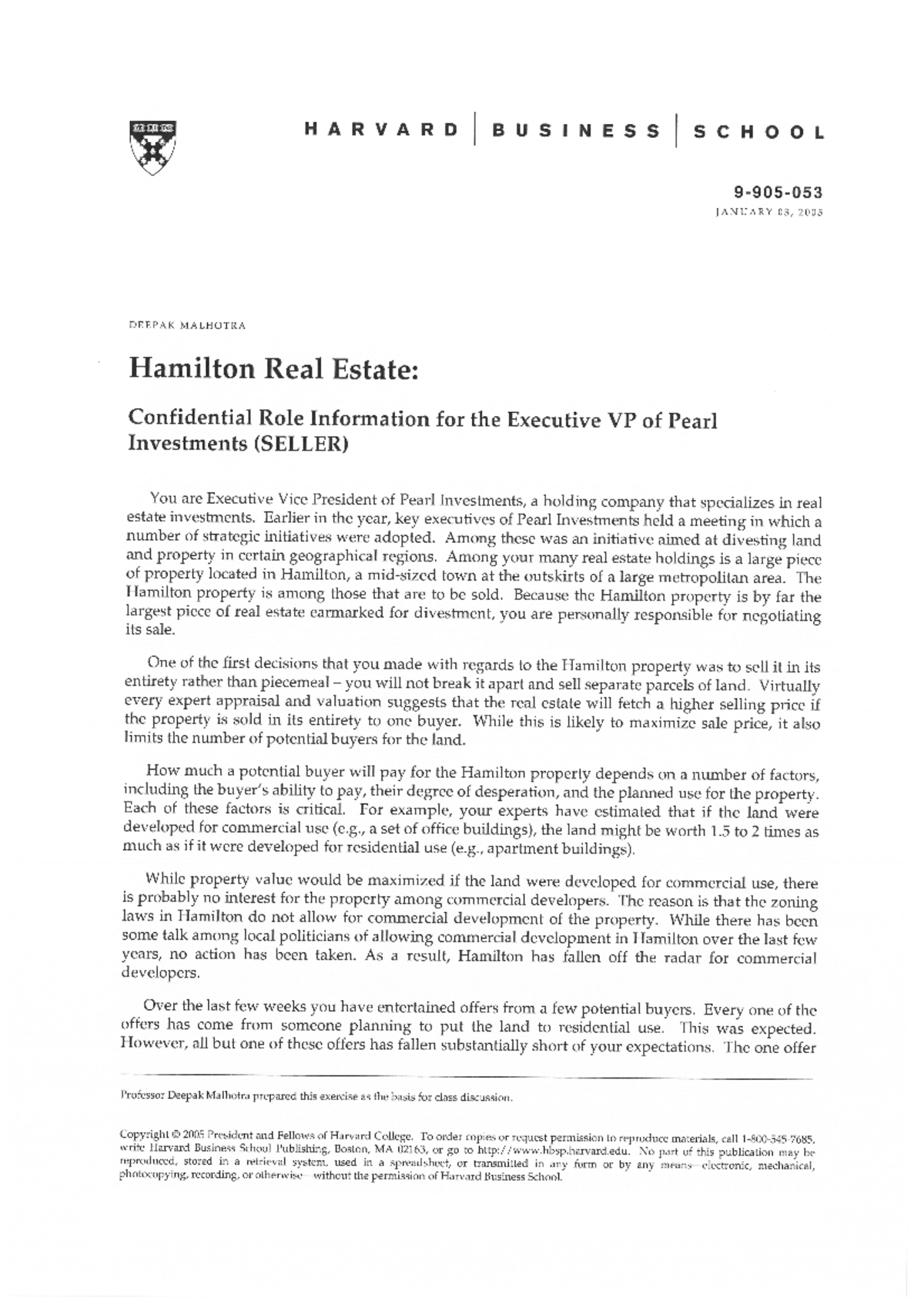 Hamilton Case-Seller - Business Adminsitration - Studocu