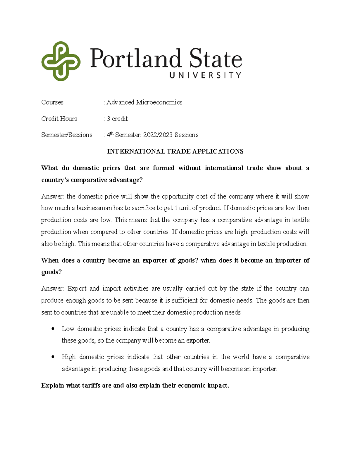 Advanced Microeconomics - International Trade Applications - Courses ...