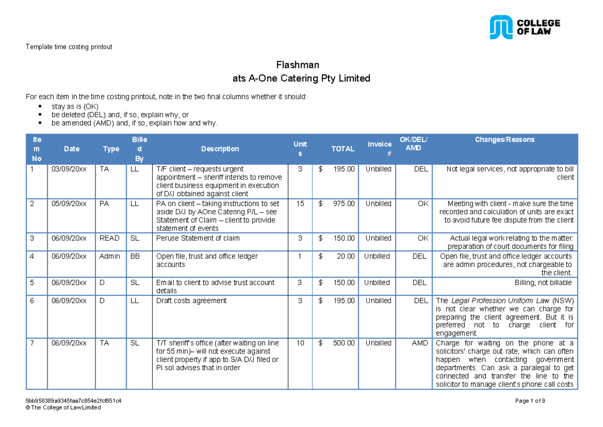 EPR T3 A2 Flashman template NSW 2024 04 08 - Template time costing ...