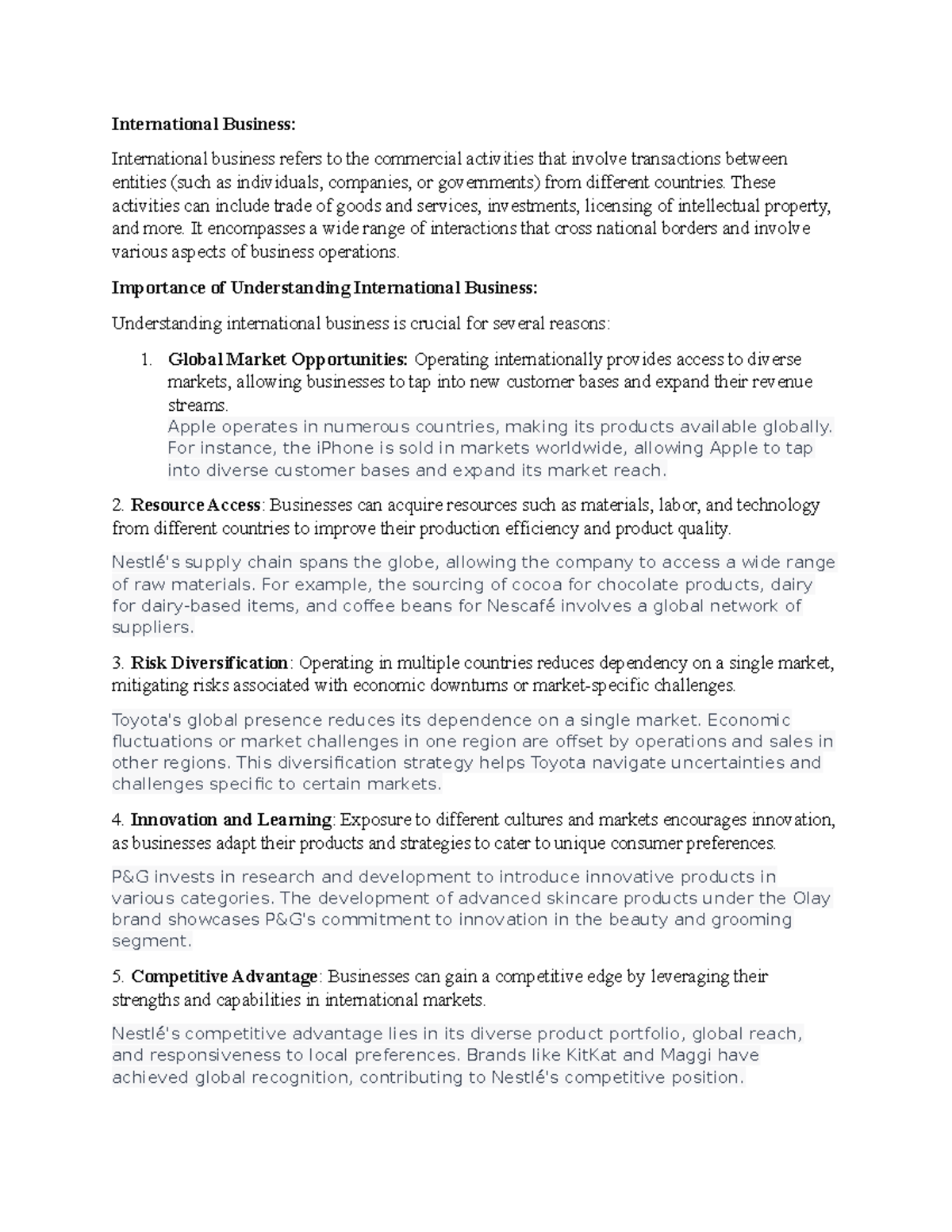 International Business - International Business: International business ...