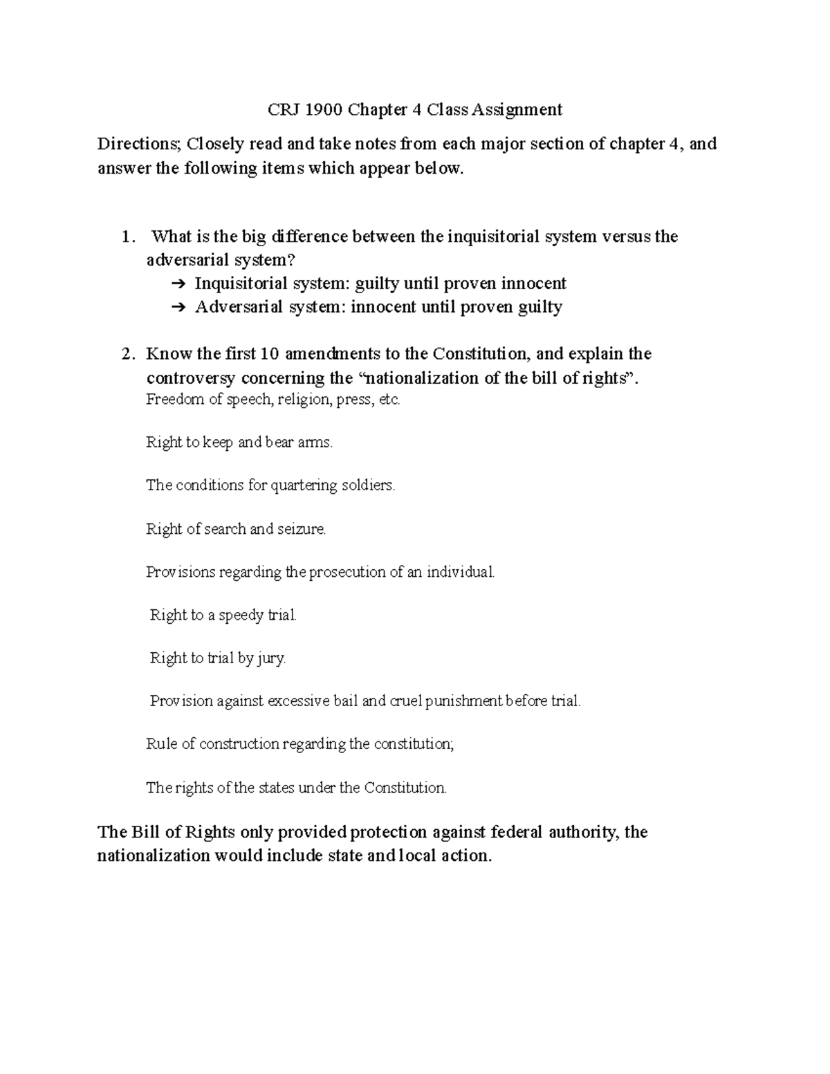 CRJ 1900 Chapter 4 Class Assignment - CRJ 1900 Chapter 4 Class Assignment Directions; Closely ...