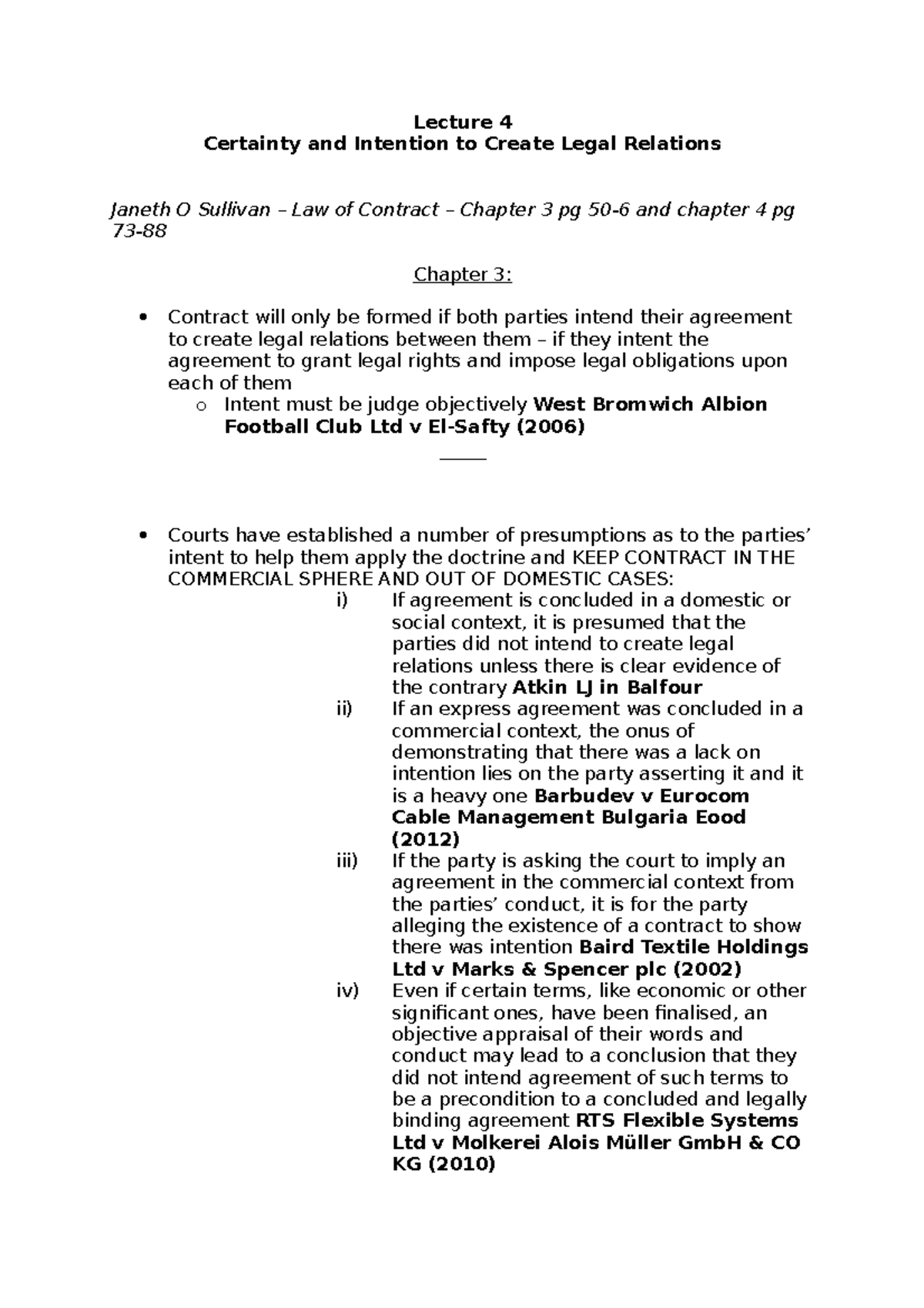 Contract Law - Certainty and intention to create legal relations ...